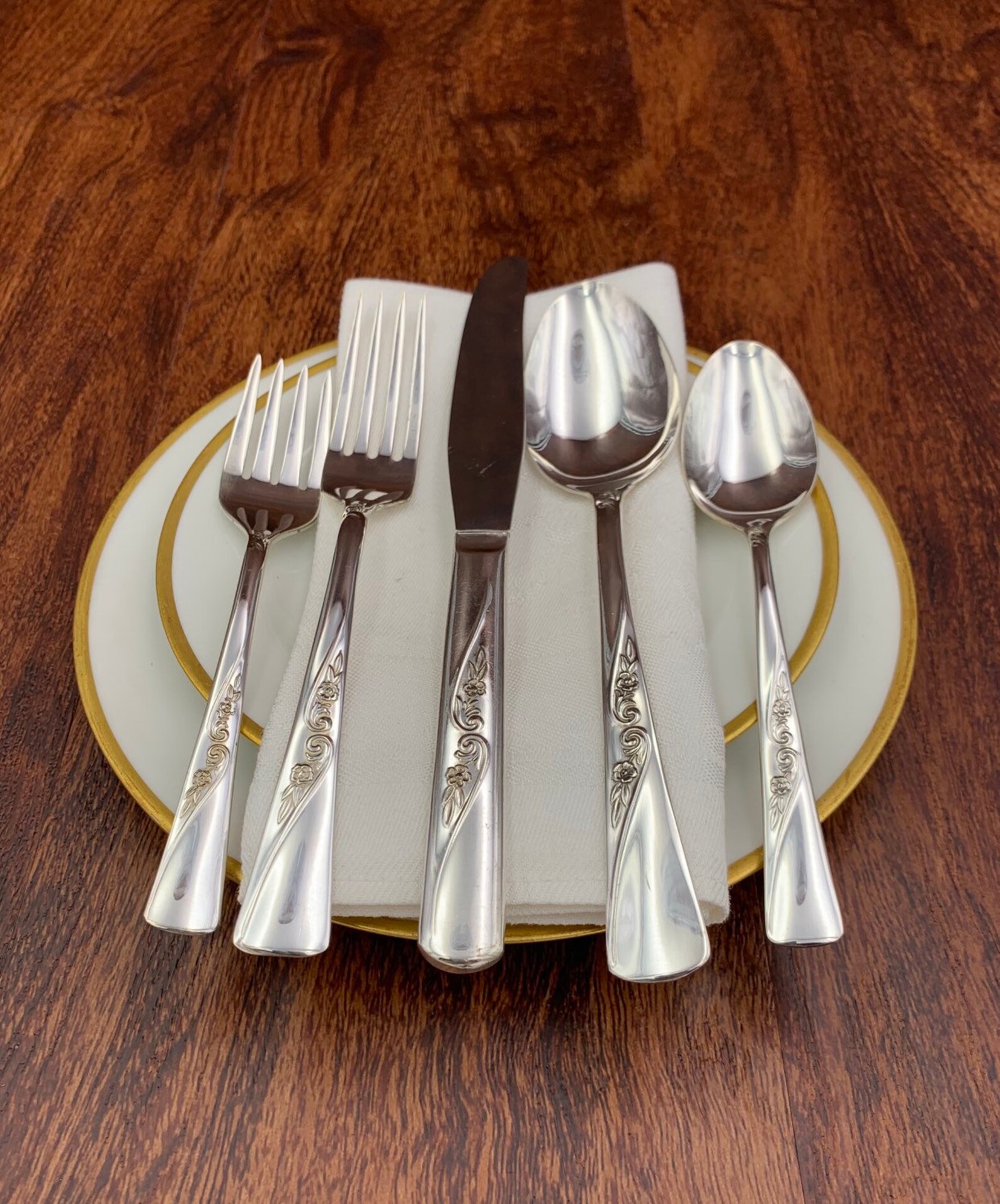 Vintage Revelation Silverware Set Service for 8 Floral | Etsy