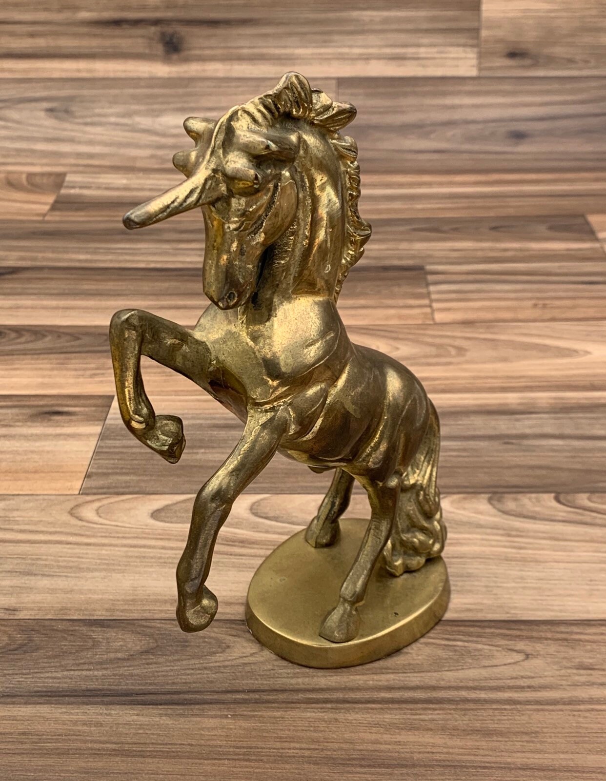 Vintage Brass Unicorn Figurine, Heavy brass unicorn