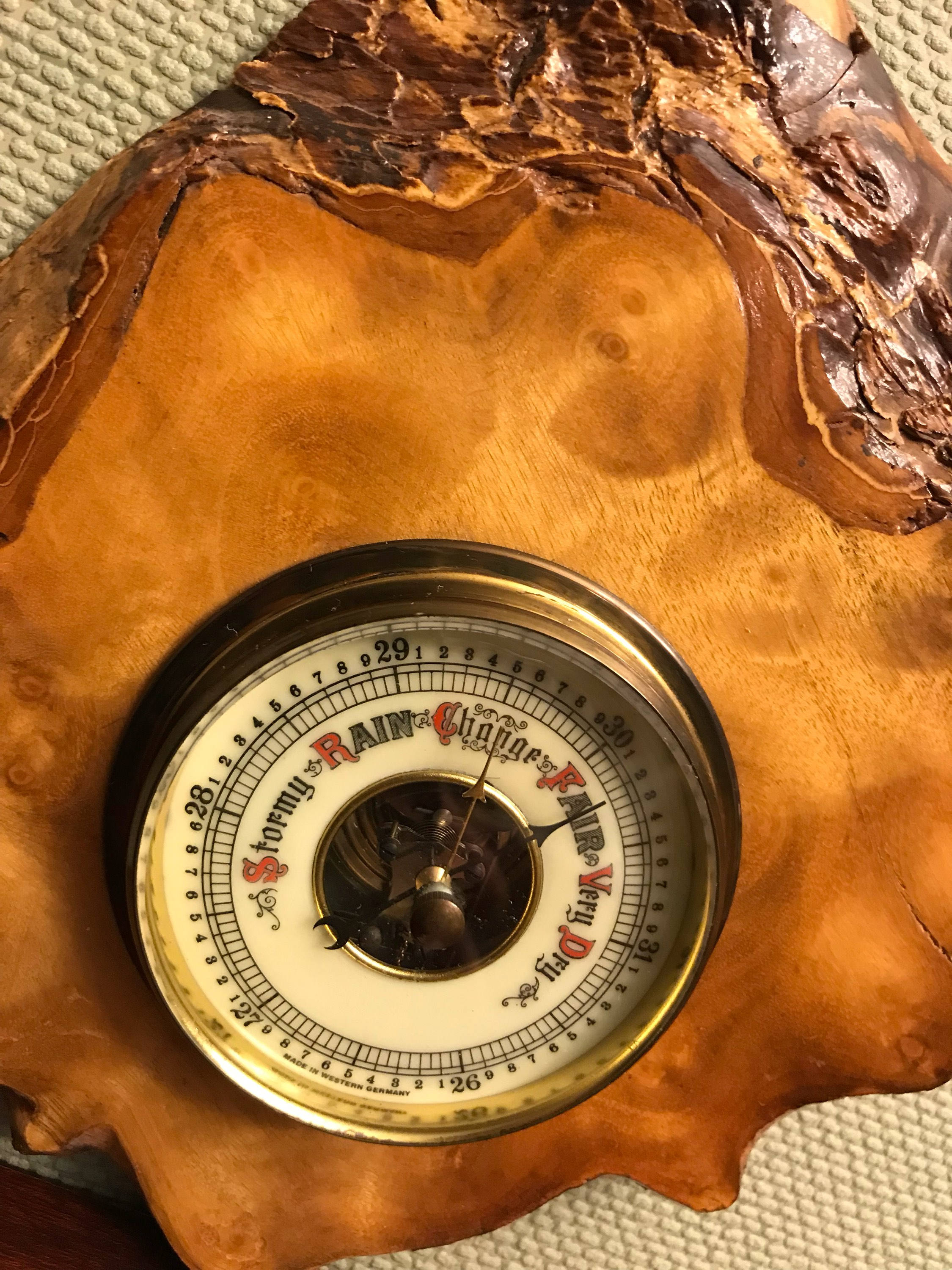 Vintage Barometer, Rare Myrtlewood Barometer, Rustic Cabin Style ...