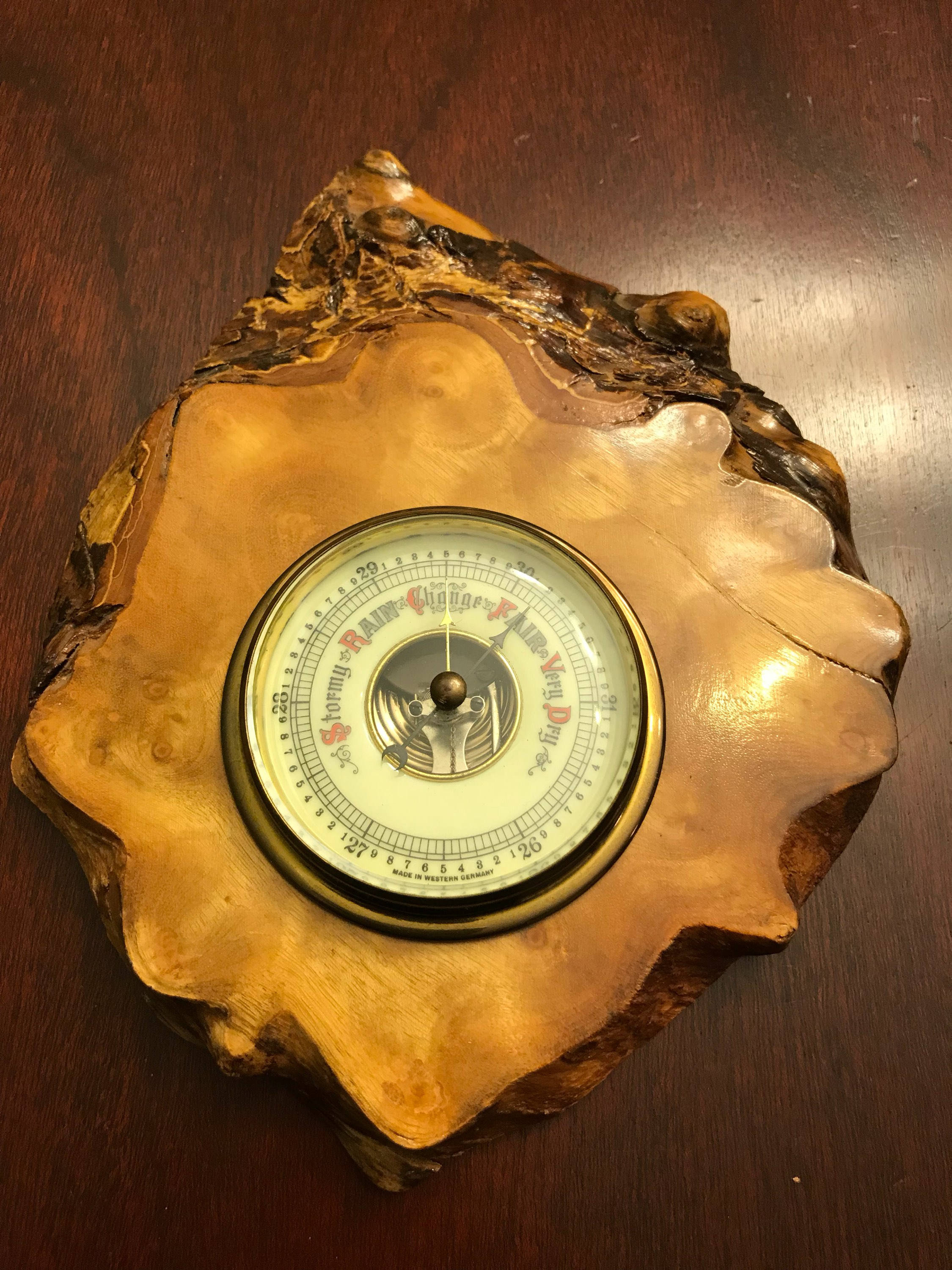 Vintage Barometer, Rare Myrtlewood Barometer, Rustic Cabin Style ...