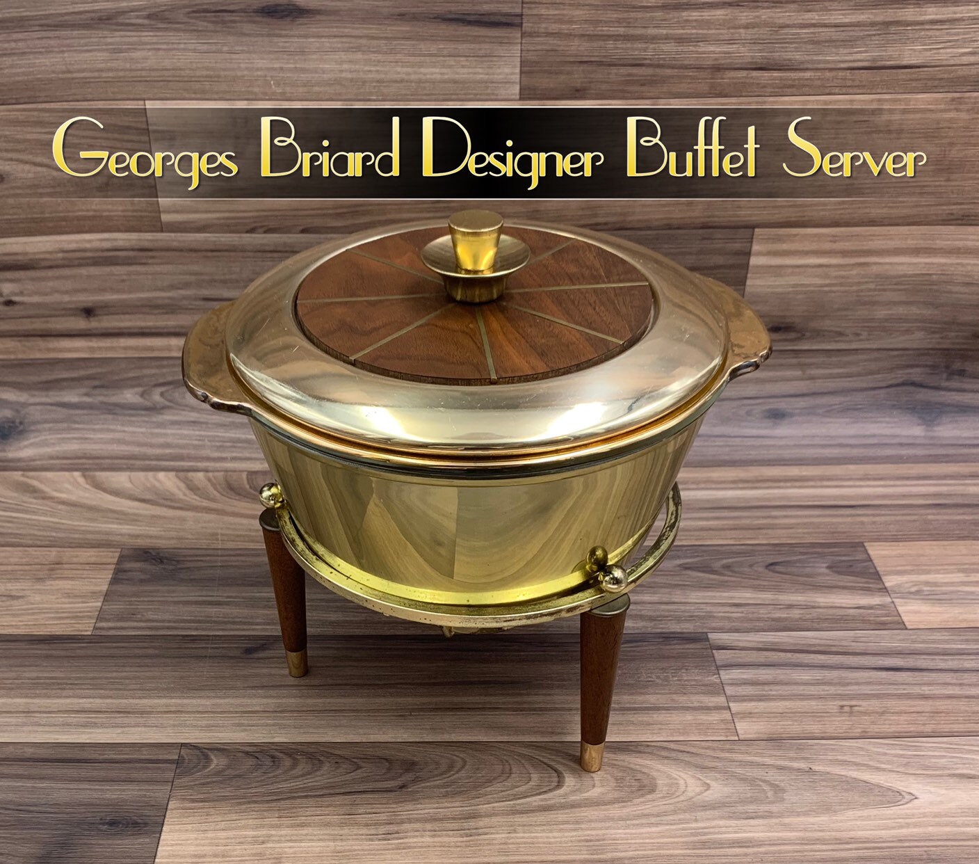 Georges Briard Gold Buffet Server, Chaffing Set, Mid Century Fire King ...