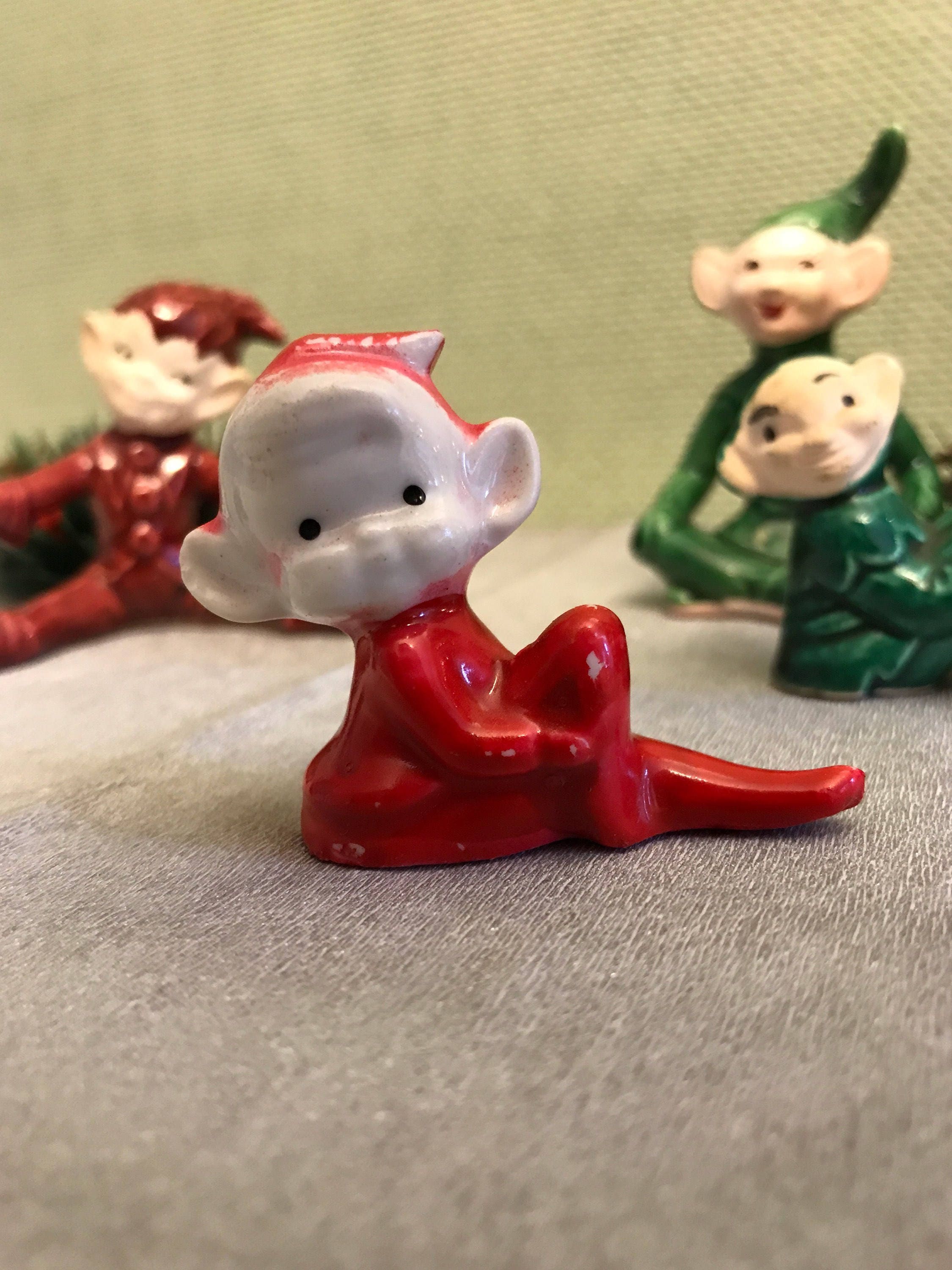 Vintage Pixie Elves, Christmas Elves, set of 5 Pixie Elves, Shelf Elf ...