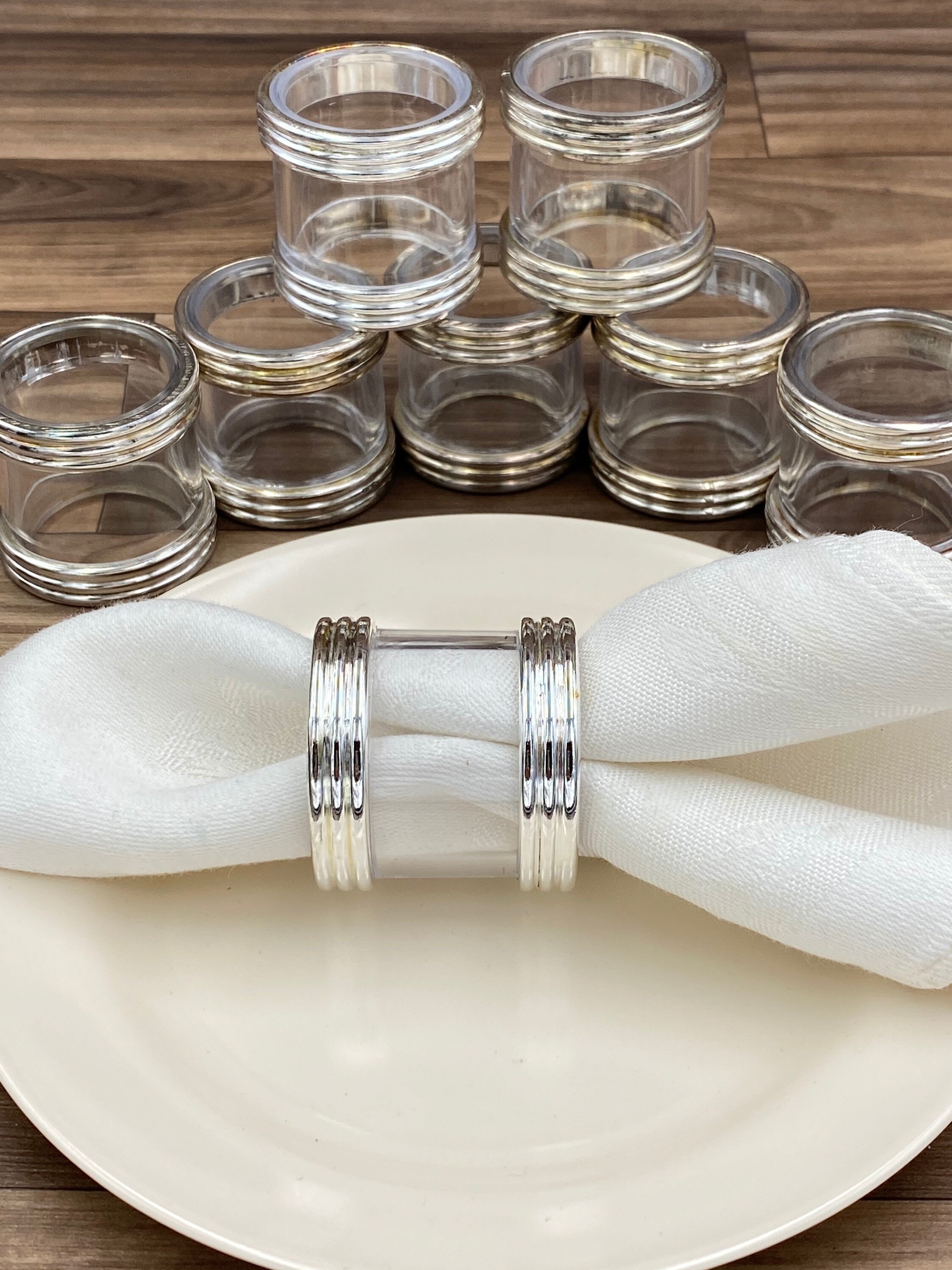 Vintage Silver Plated Napkin Rings, Made in Italy Landes Cristallo I ...