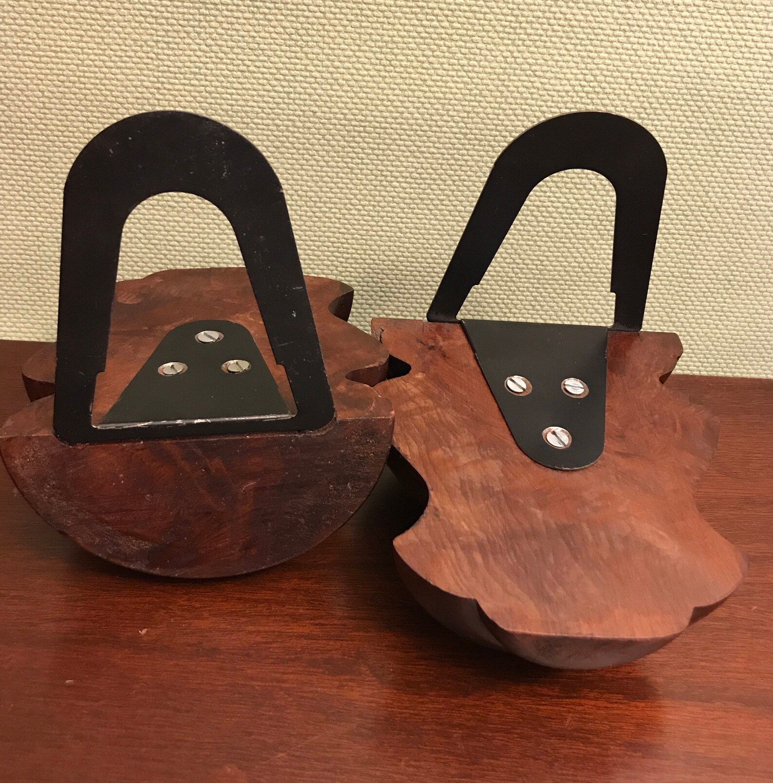 Vintage Wood Bookends Finial Bookends Dark Wood Bookends - Etsy