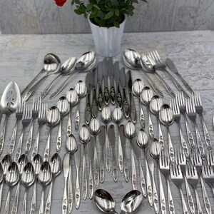 Oneida My Rose Stainless Flatware Set, Service for 8 in Chest, Serving ...