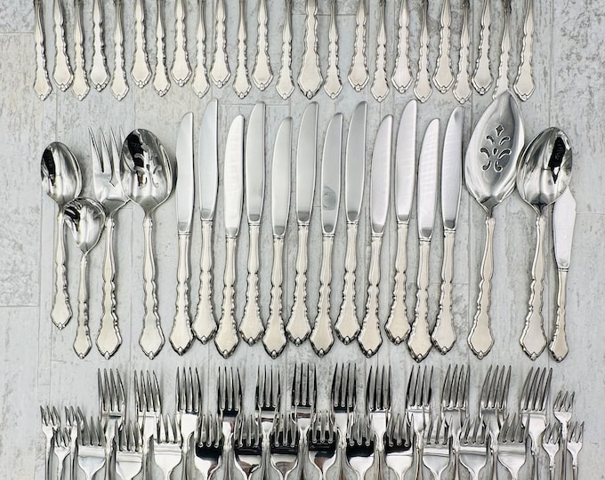 Oneida Community Satinique Flatware Set, Complete Service for 12 ...