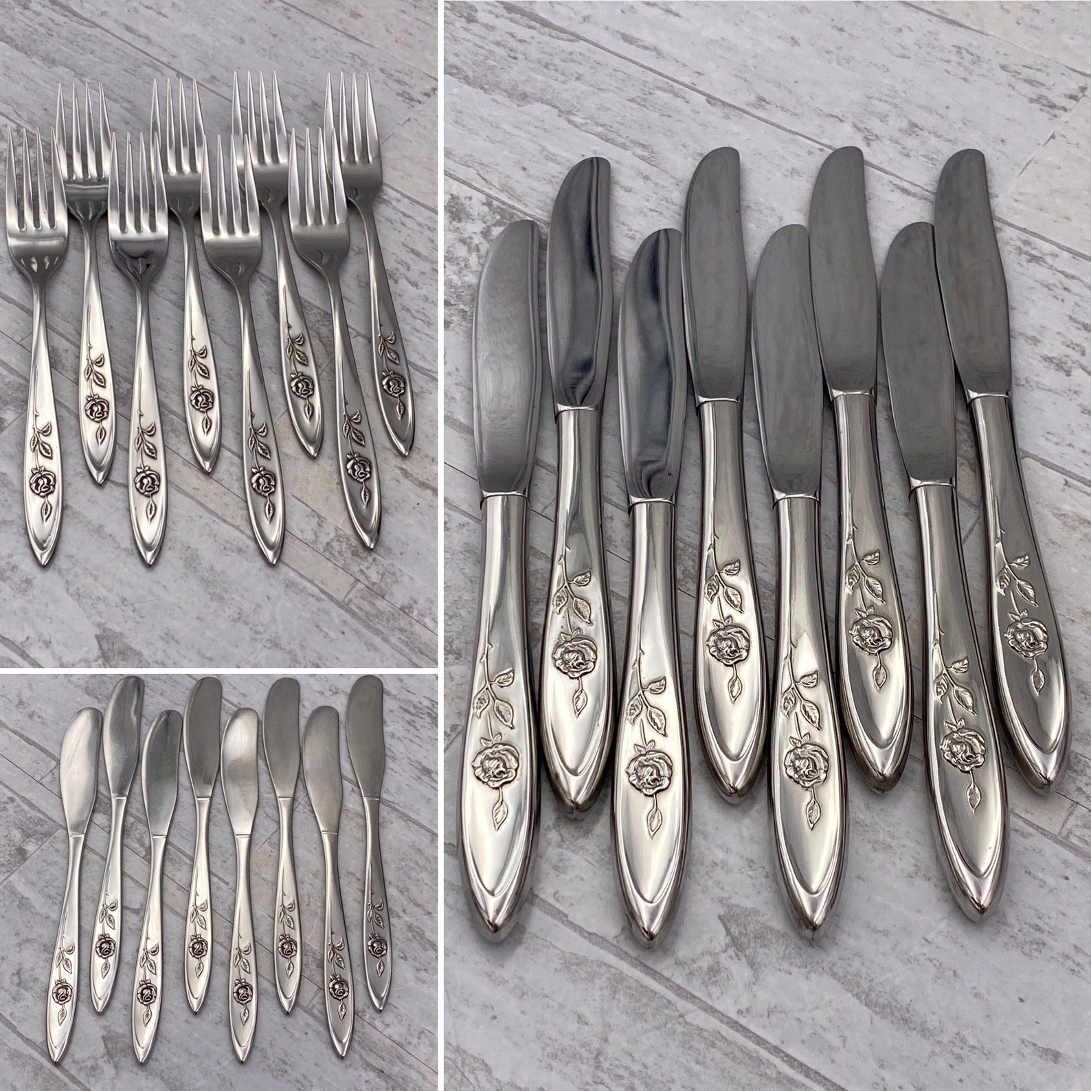 Oneida My Rose Stainless Flatware Set Service for 8 in Chest - Etsy