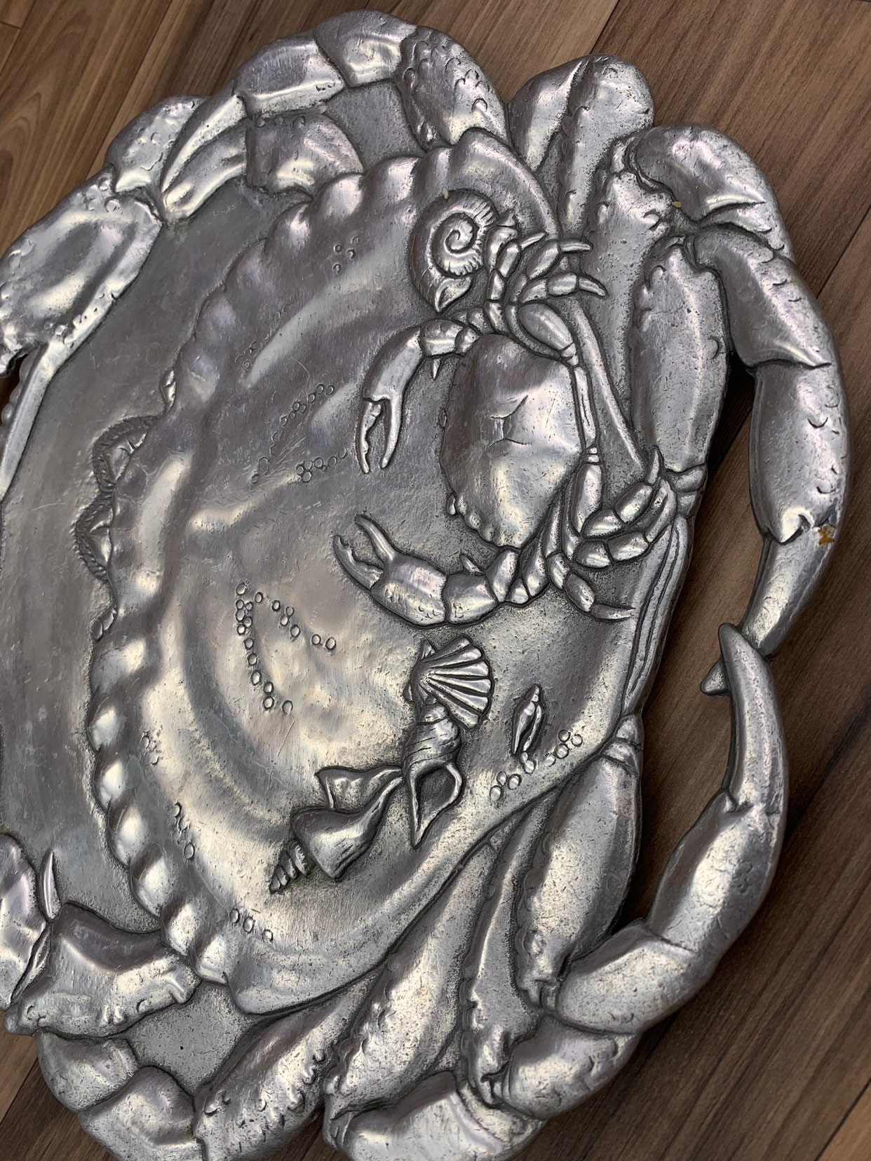 Arthur Court Crab Serving Platter Polished Aluminum, signed Arthurs ...