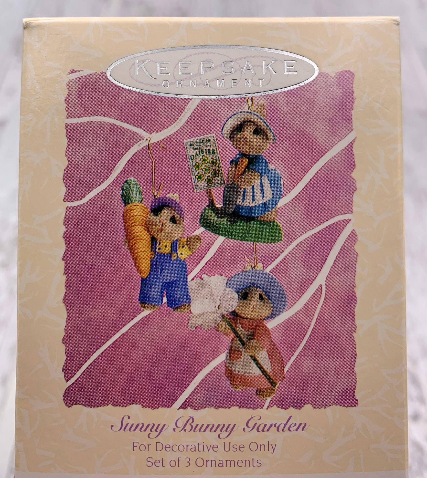Vintage Sunny Bunny Garden Hallmark Ornaments, set of 3 Easter Bunny ...