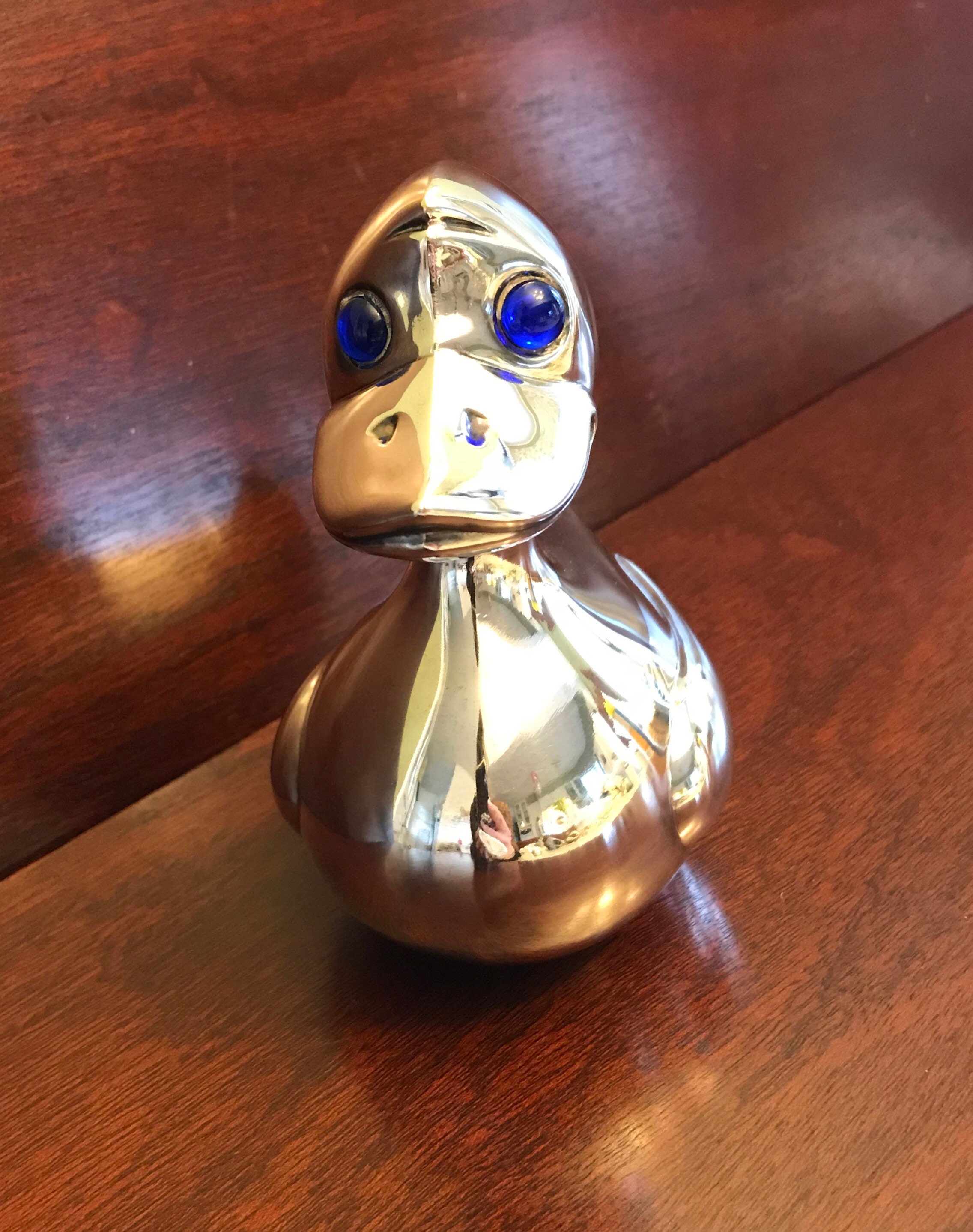 Duck Coin bank, Vintage Silverplated Duck bank, Waterfowl Decor ...