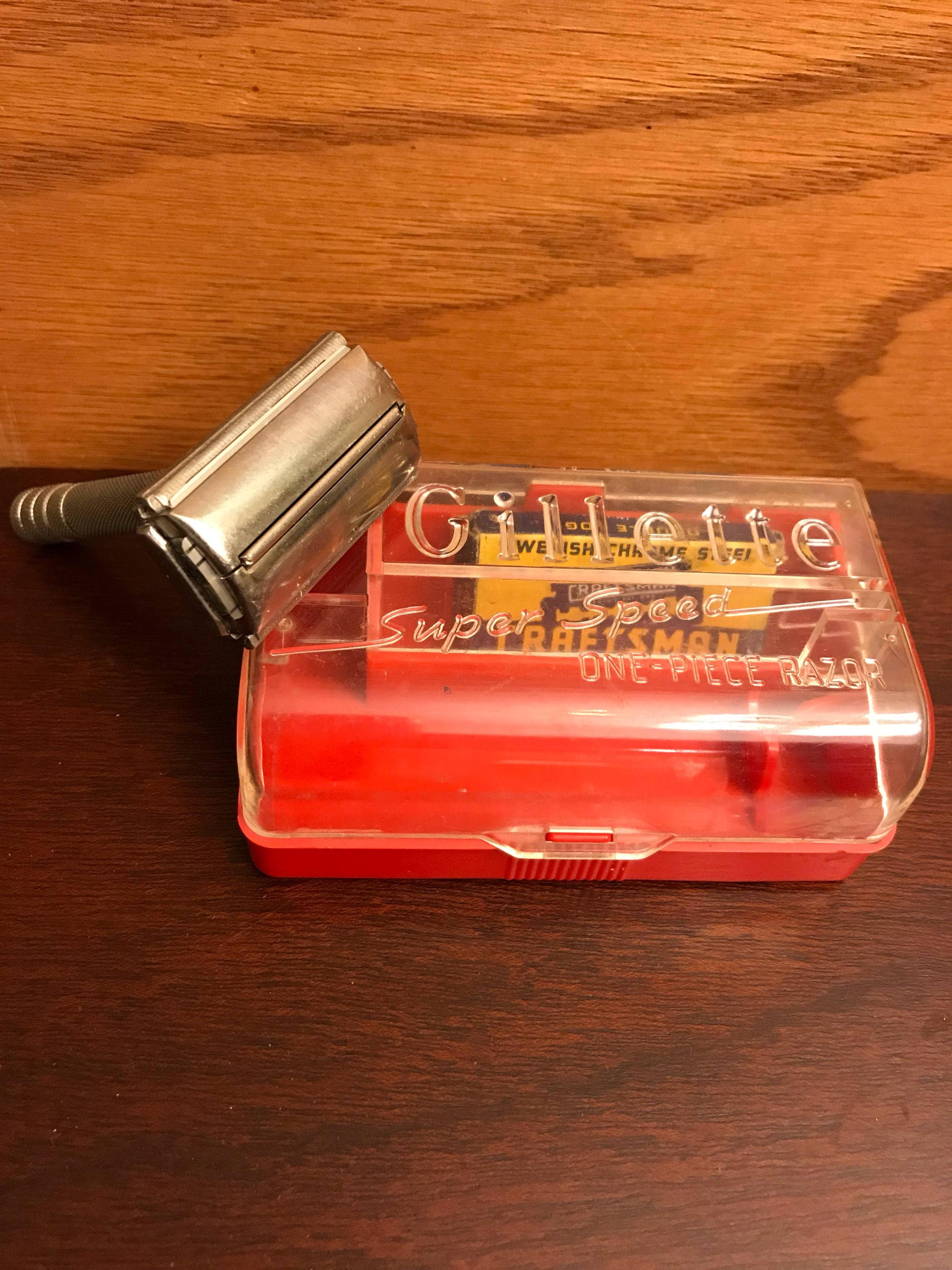 Vintage Gillette Super Speed Razor Set, 1950's Shaving Kit, Collectible ...