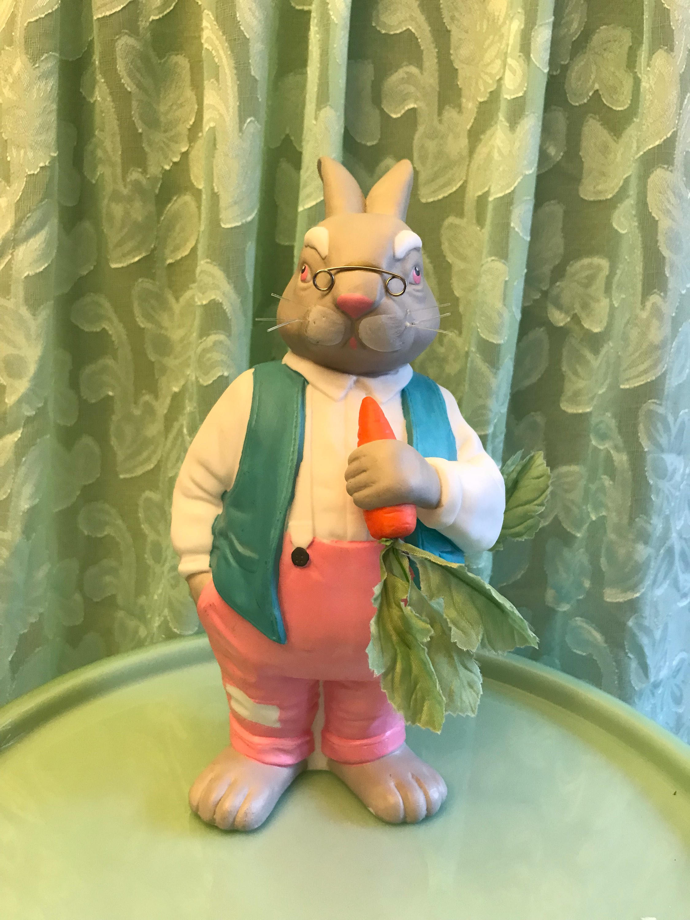 Bunny Figurines, Grandpa and Grandma Bunny, Pa and Ma Bunny couple ...