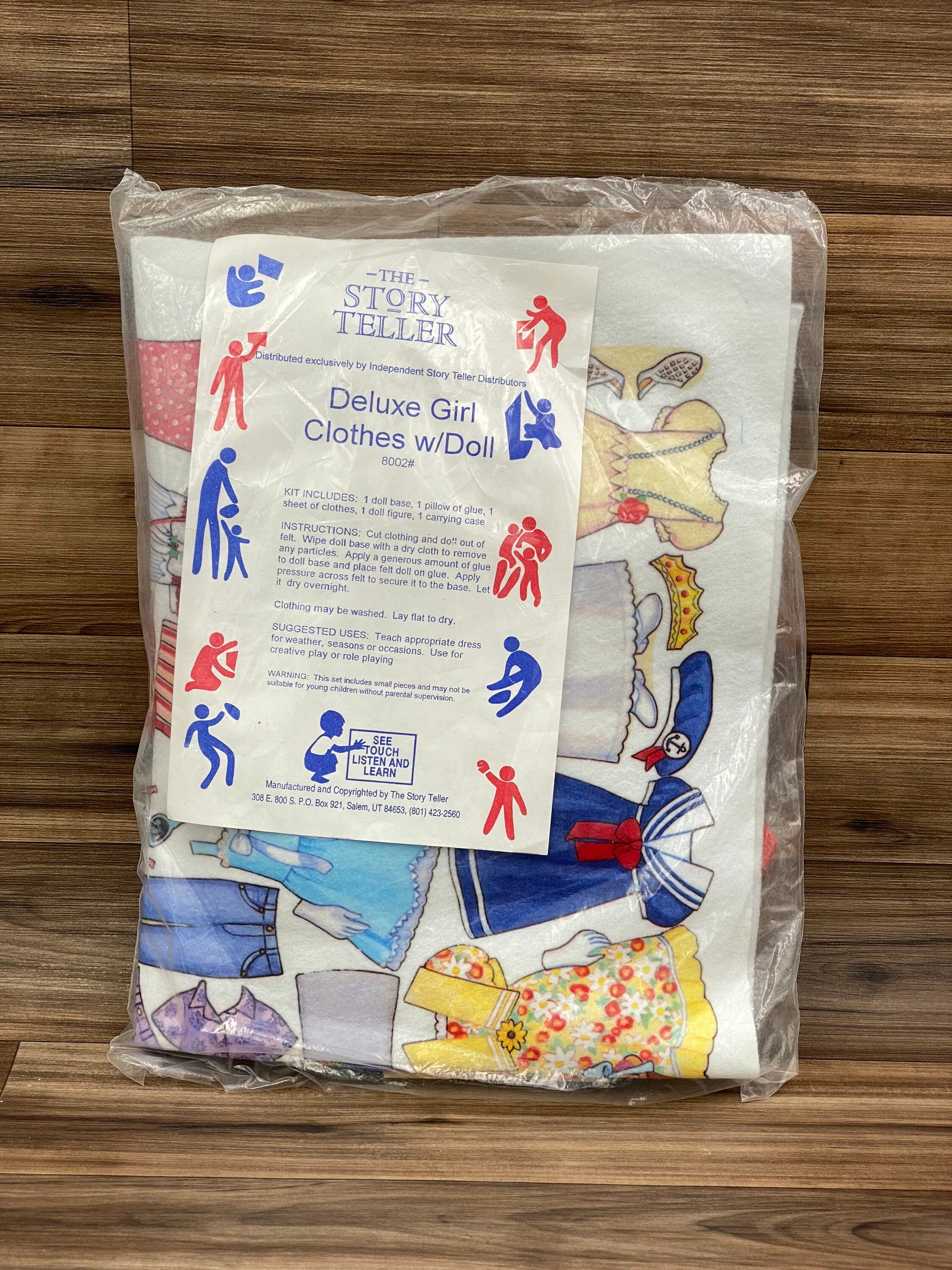 Vintage Felt Doll Flannel graph set, The Story Teller, Deluxe clothes ...