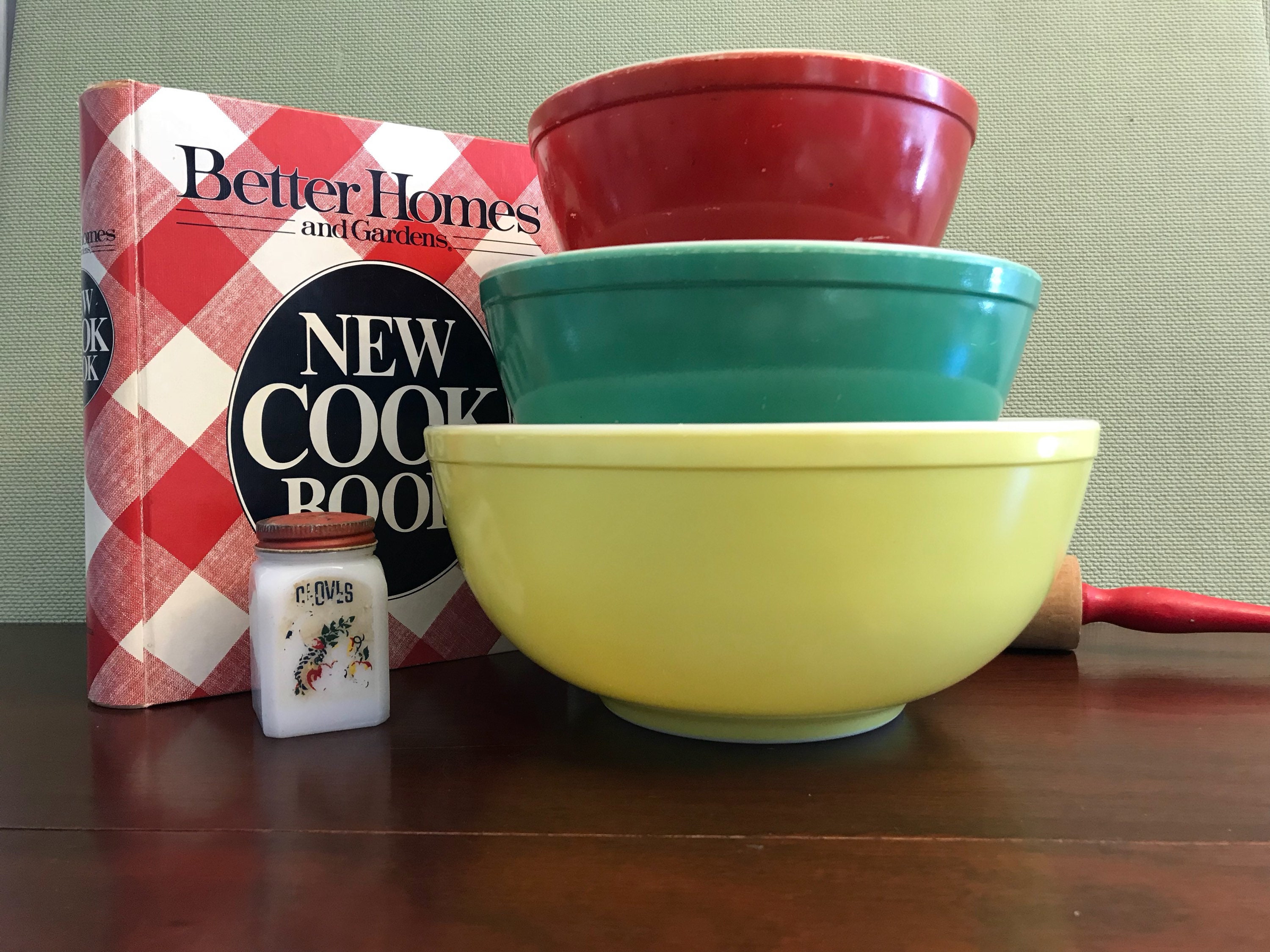 Vintage Pyrex Mixing Bowls Primary Colors Pyrex Bowl Set Vintage