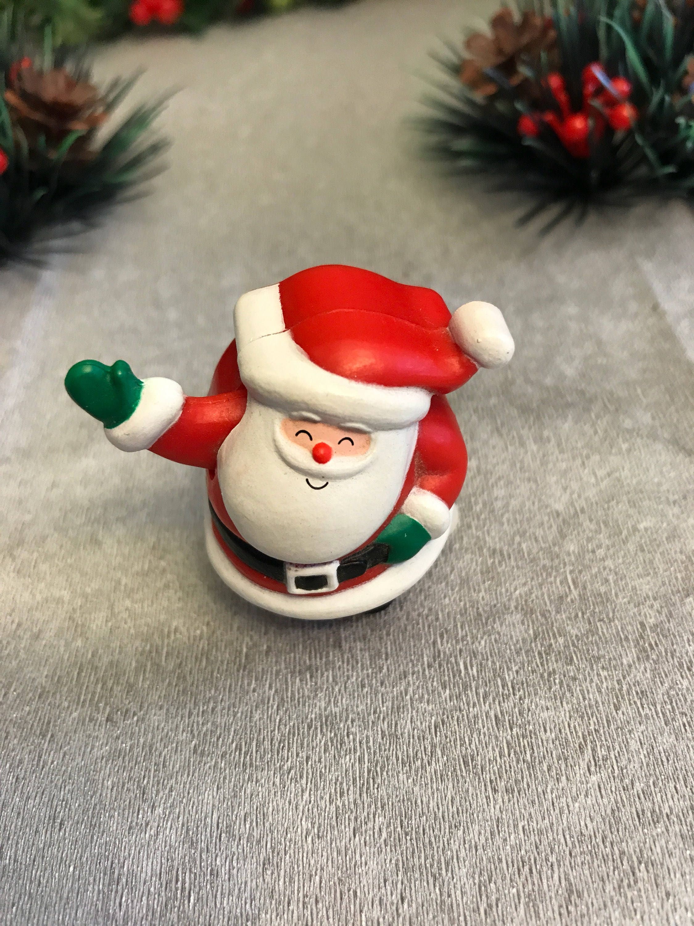 Vintage Waving Santa pin, red wind up Santa Brooch, mini Santa lapel ...