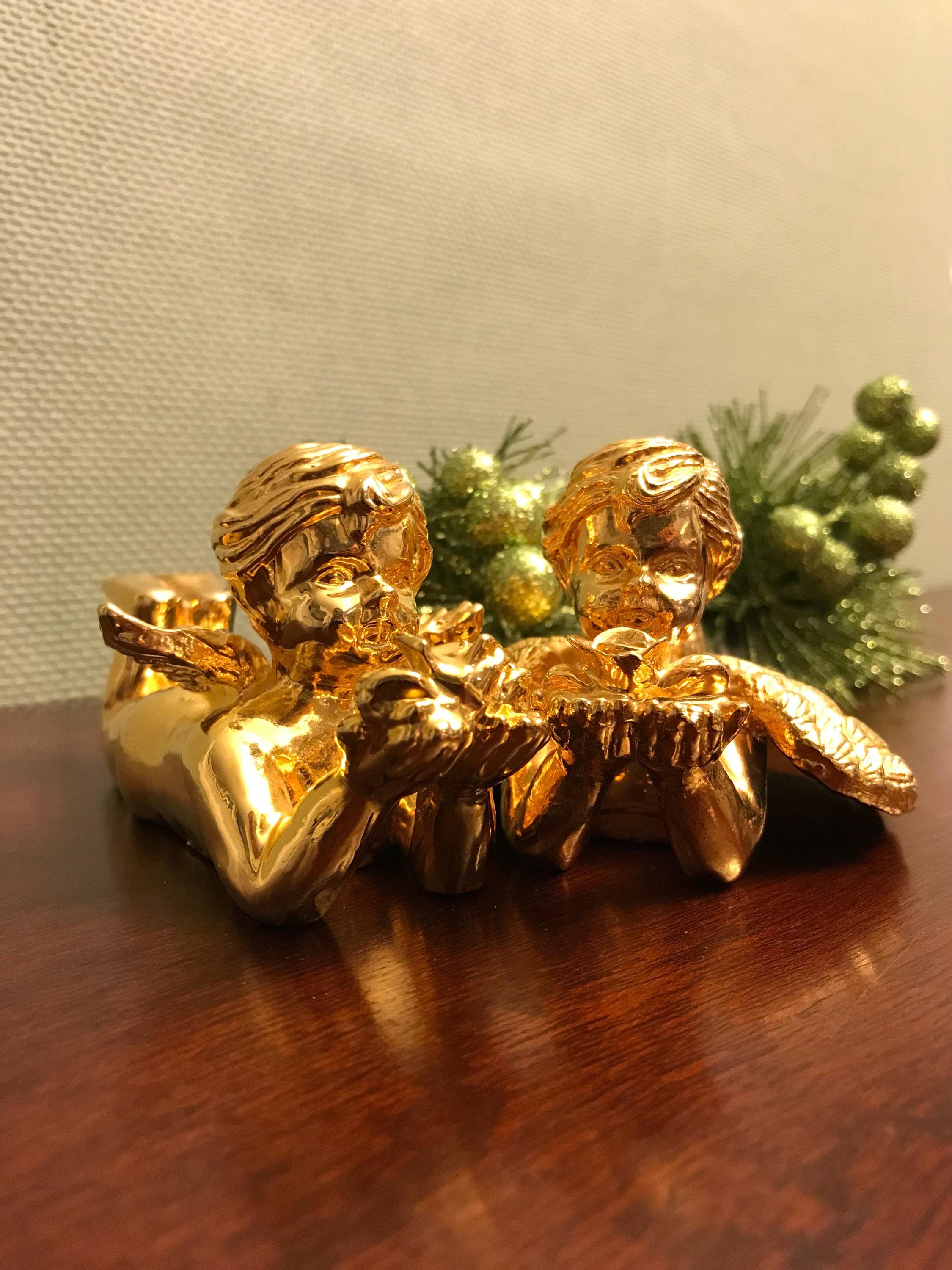 Valentine Gold Cherubs, Golden Angels, Valentine Angels, Gold Angel ...