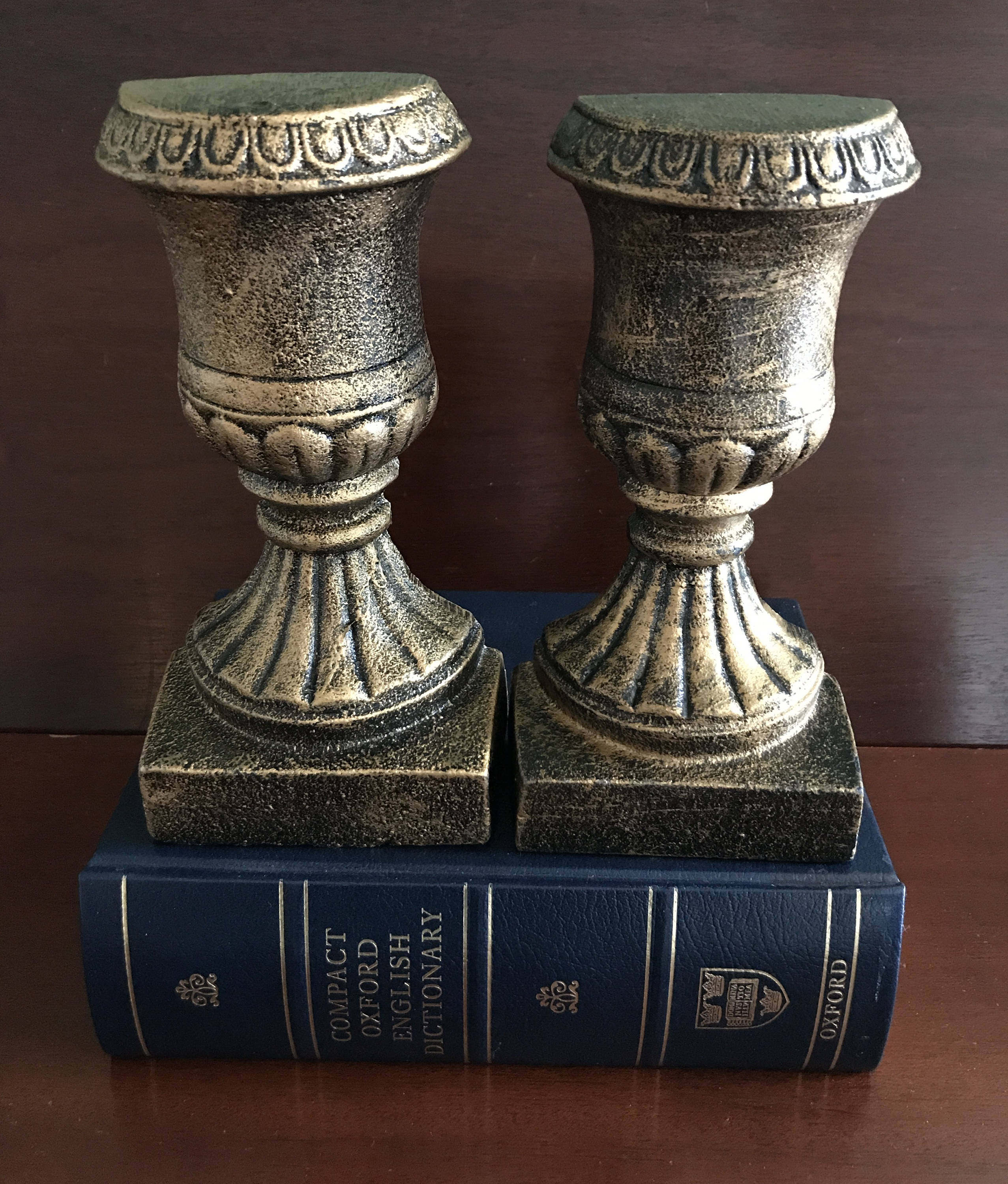Cast Iron Urn Bookends, Half Urn Bookends, Heavy Cast Iron bookends ...