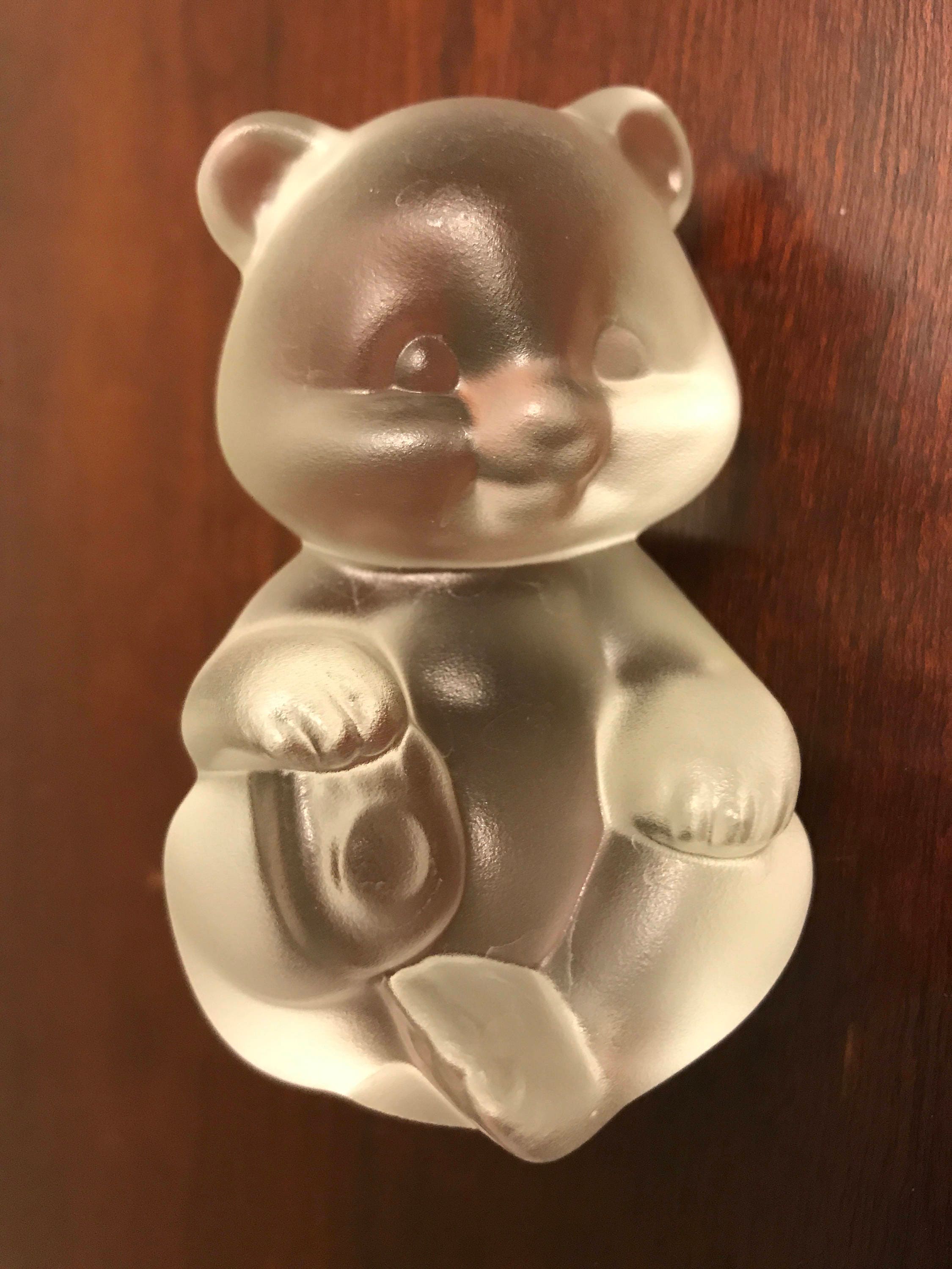 Fenton Glass Panda Bear, Panda Paperweight Figurine, gift, office decor ...