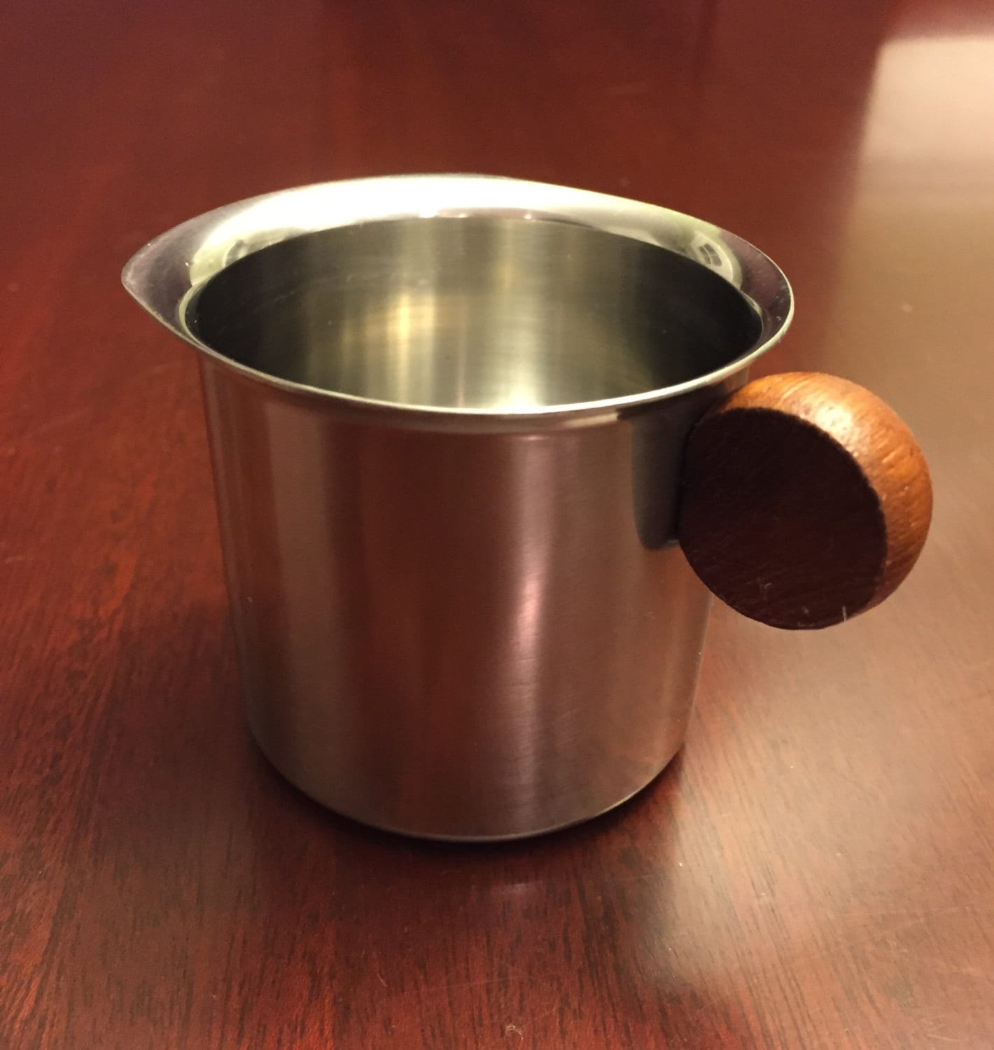 Pitcher Danish Modern, Small stainless steel pitcher with wooden handle ...