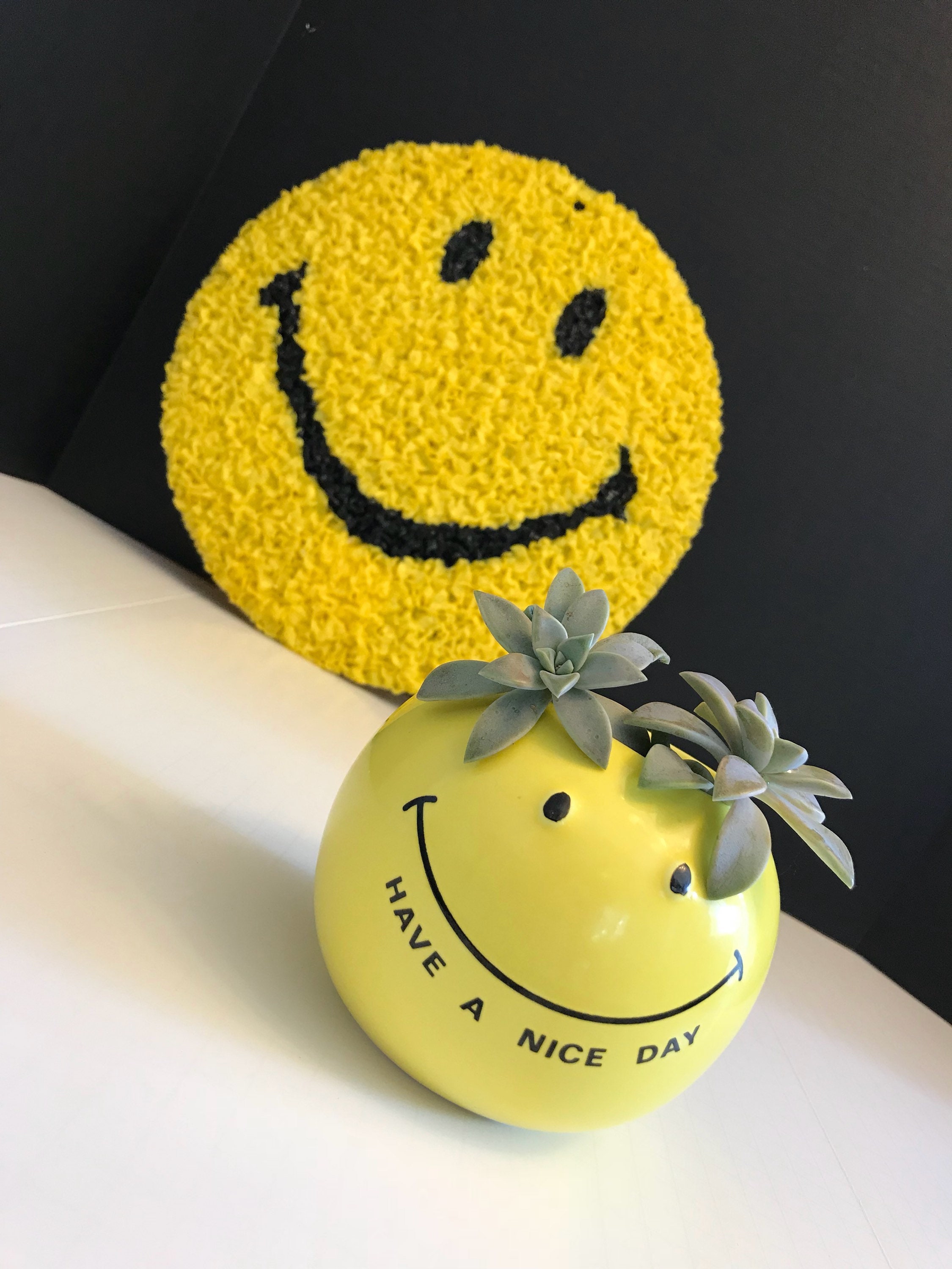 Smiley Face planter, Have a nice Day Vintage pottery Planter, Ceramic ...