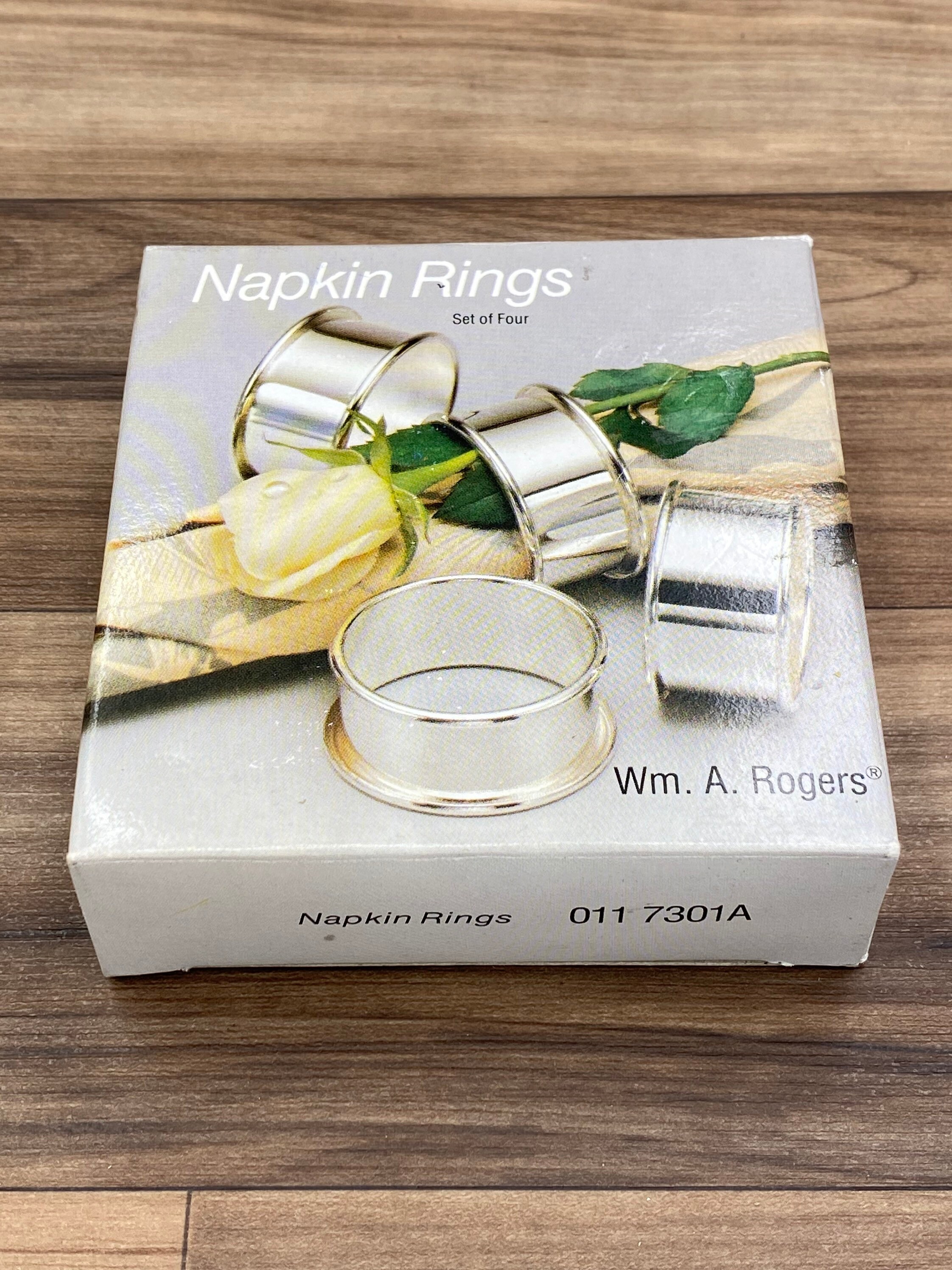 Vintage Silver plated Napkin Rings, Rolled rim Napkin rings, 4 piece ... Vintage Silver plated Napkin Rings, Rolled rim Napkin rings, 4 piece ...