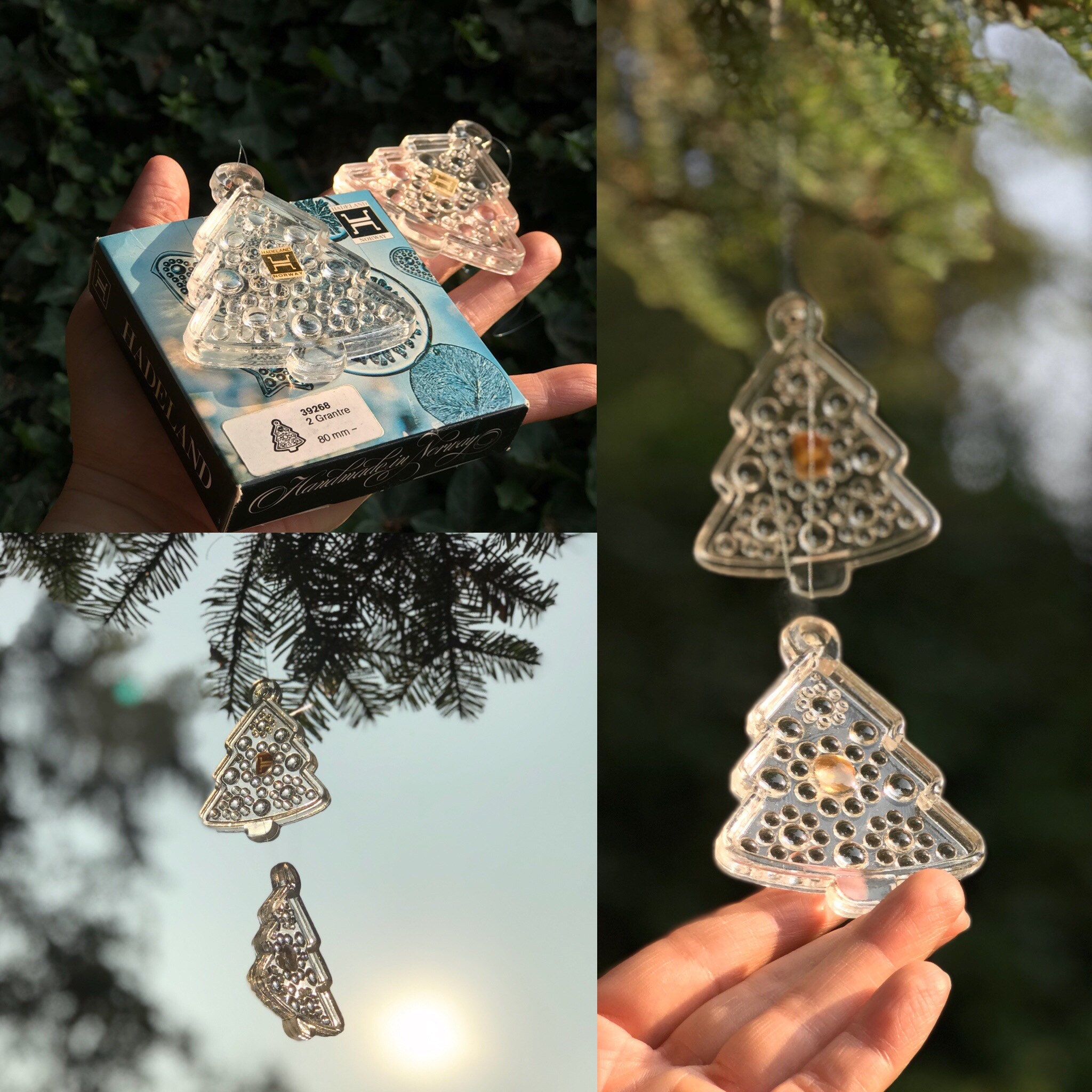 Vintage Hadeland Crystal Ornaments, Made in Norway, Grantre tree ...