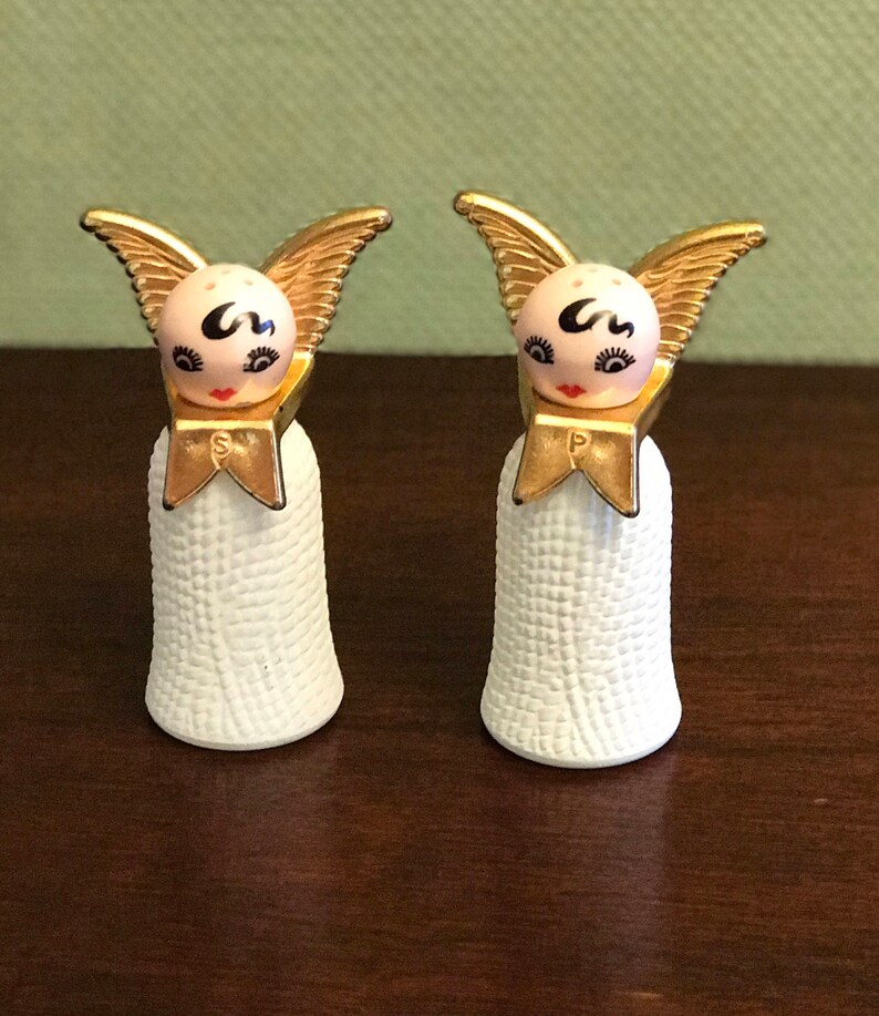 Angel Salt Pepper Shaker set collectible angels Vintage | Etsy