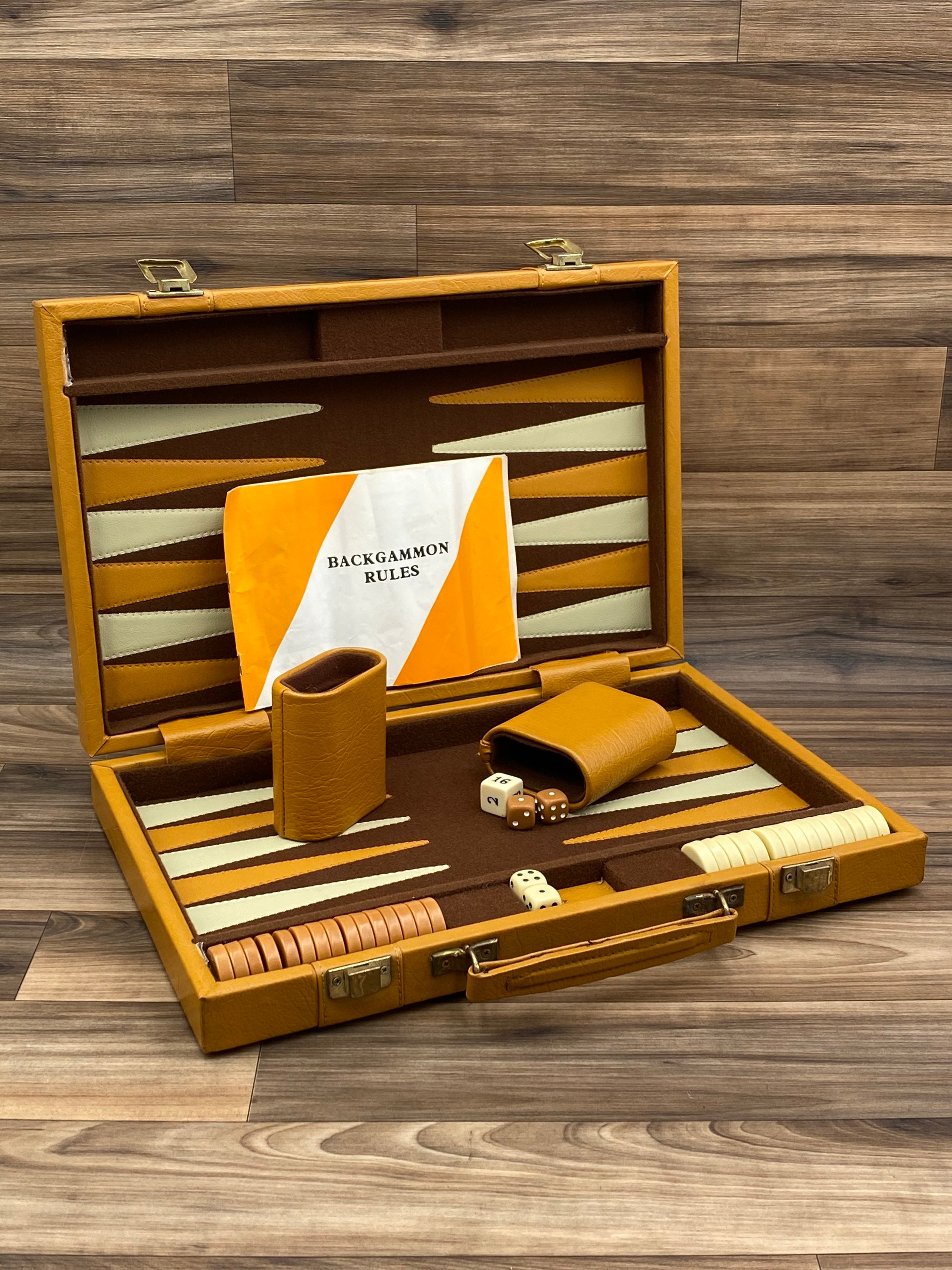 Vintage Skor-Mor Backgammon Game set in Attaché carrying case, Retro ...