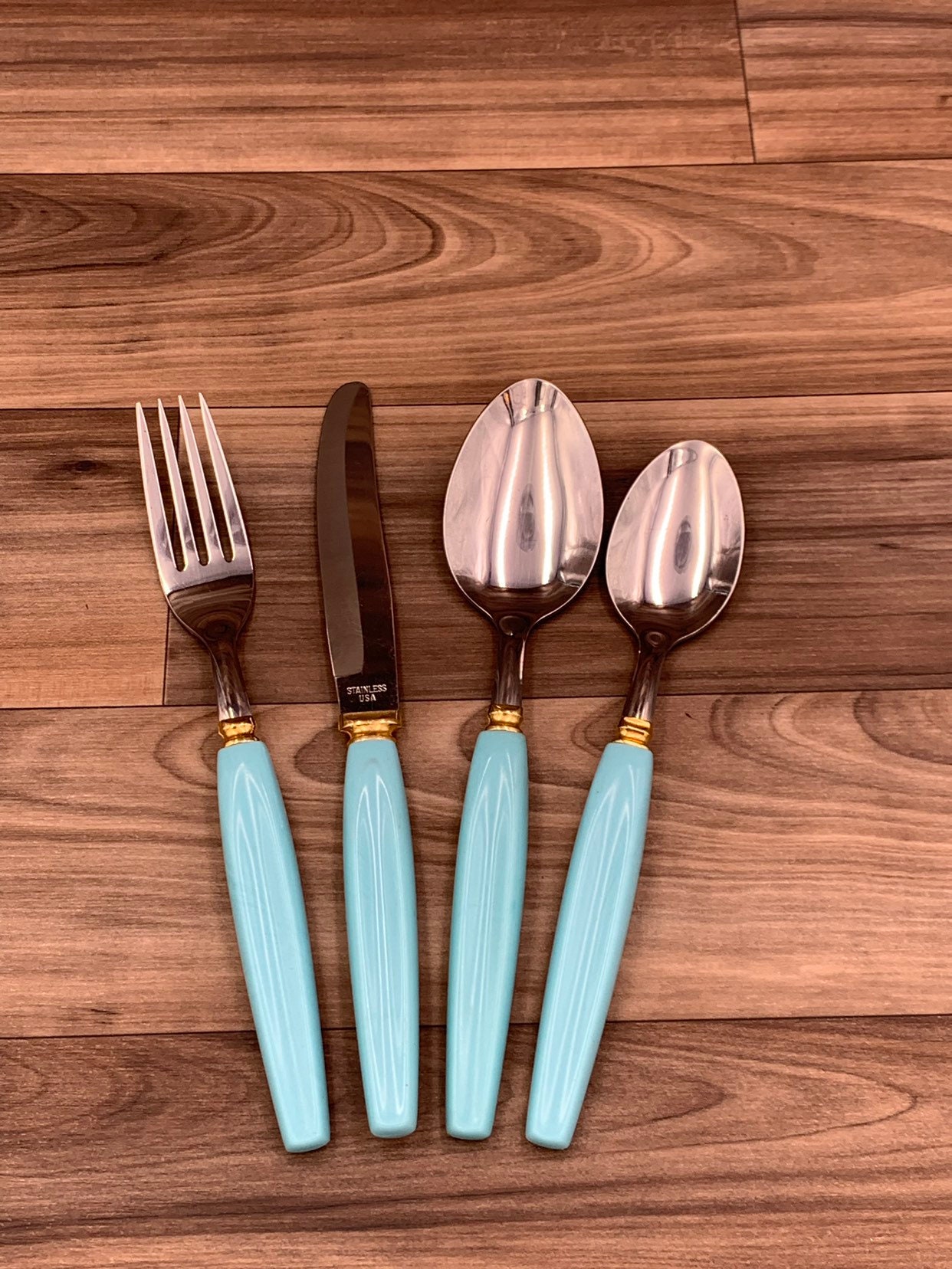 RARE Turquoise Handle Flatware, Table Mate by Imperial, set for 6 ...