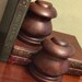 Vintage Wood Bookends Finial Bookends Dark Wood Bookends - Etsy