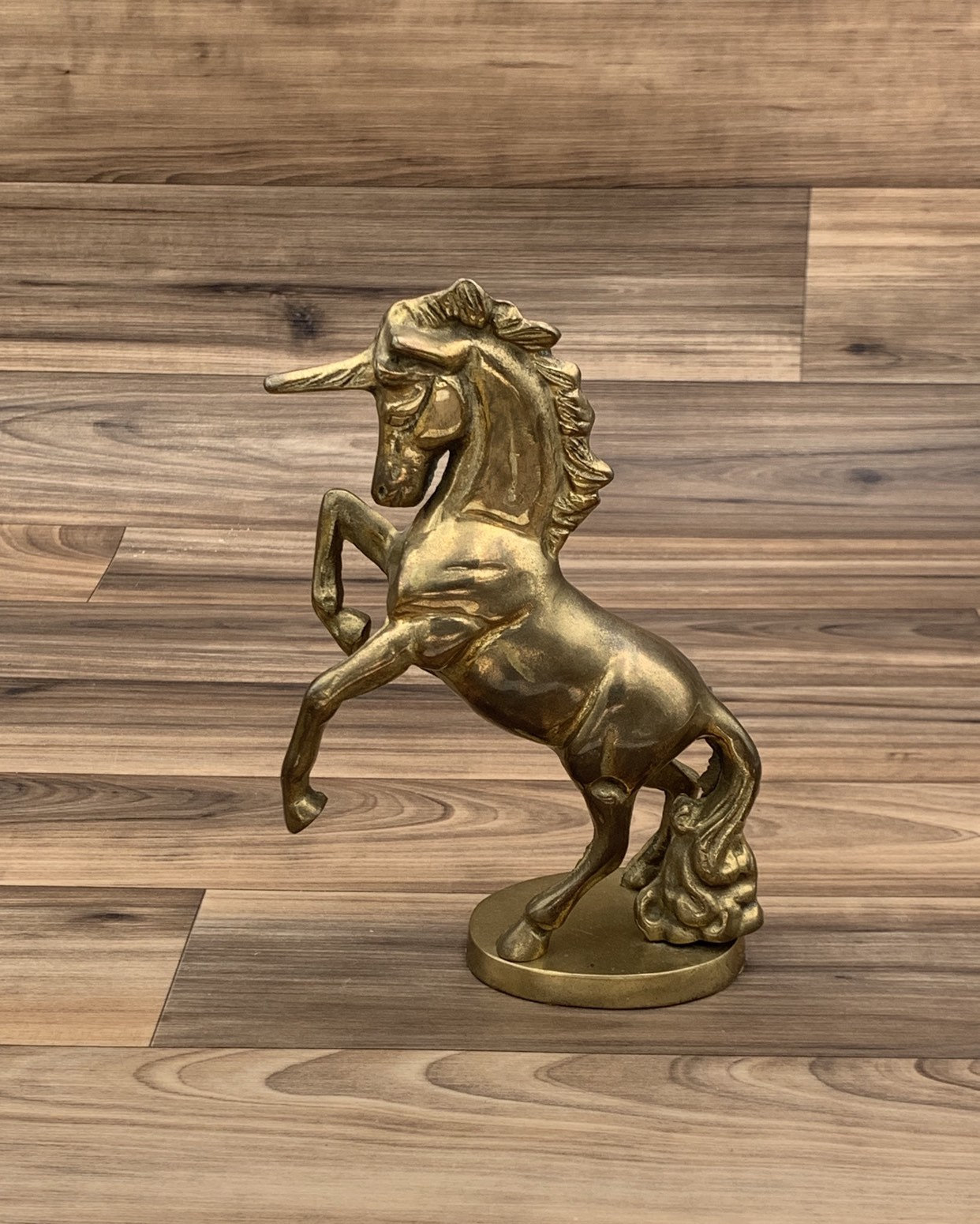 Vintage Brass Unicorn Figurine, Heavy brass unicorn