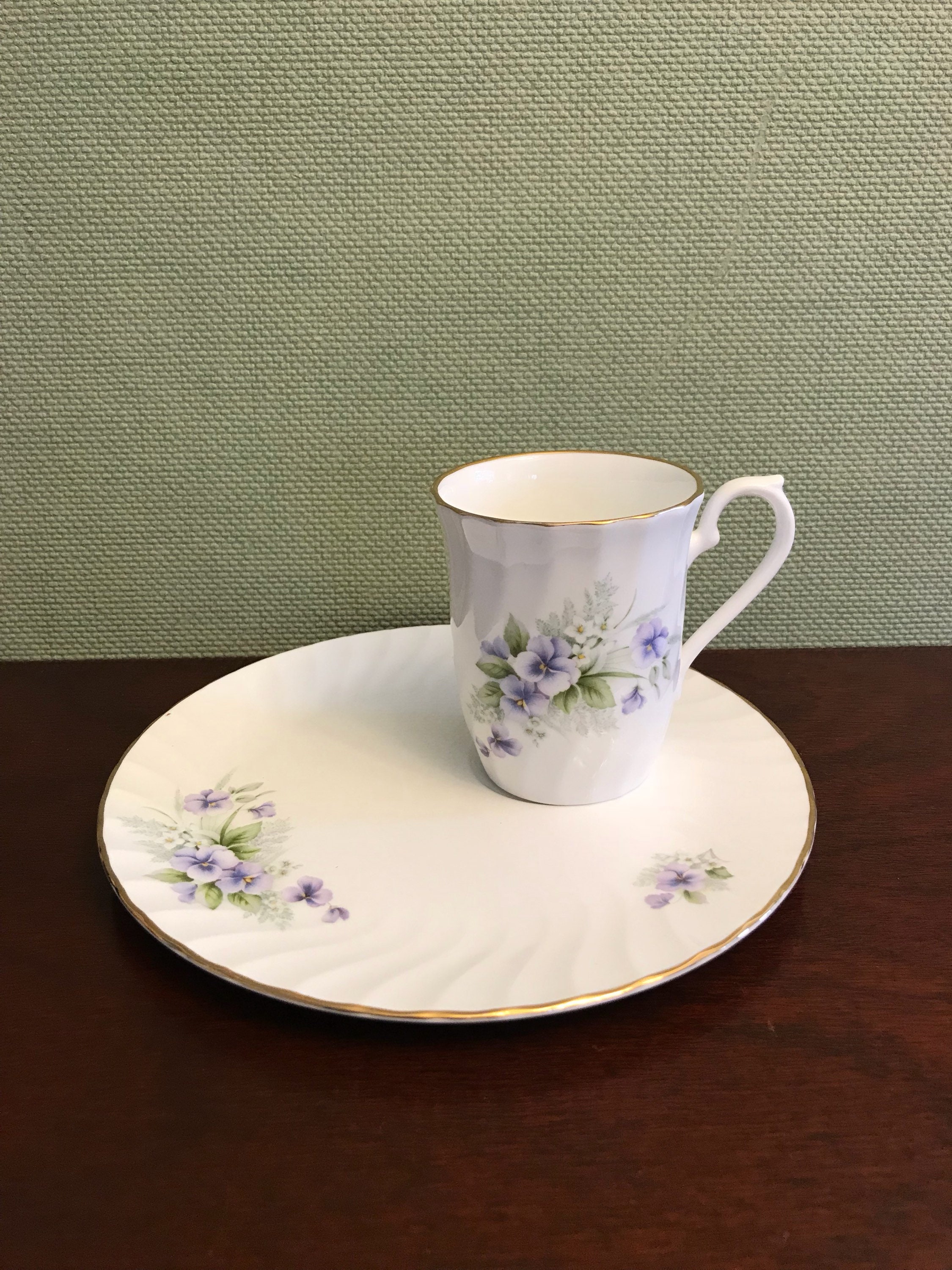Vintage Tea cup Set, Royal Sutherland China violets Tea Set gift for her