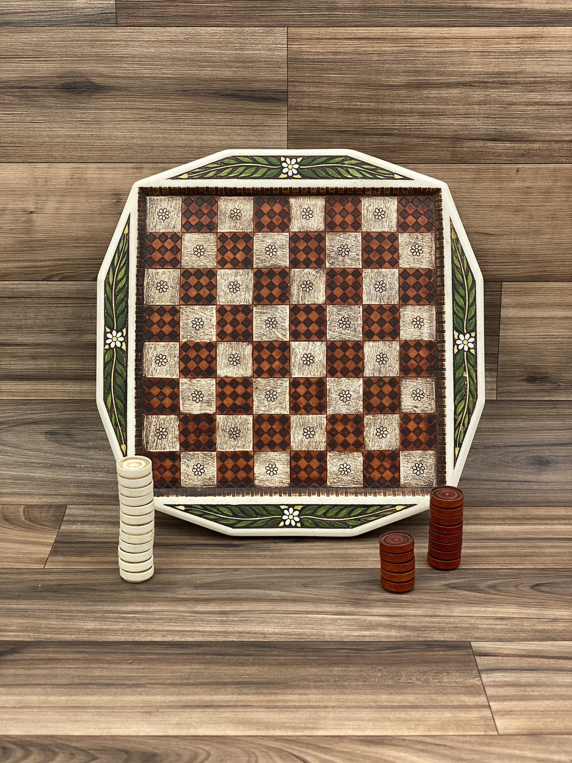 Vintage Checkers Set, Scrimshaw Collectors Game by History Craft ...