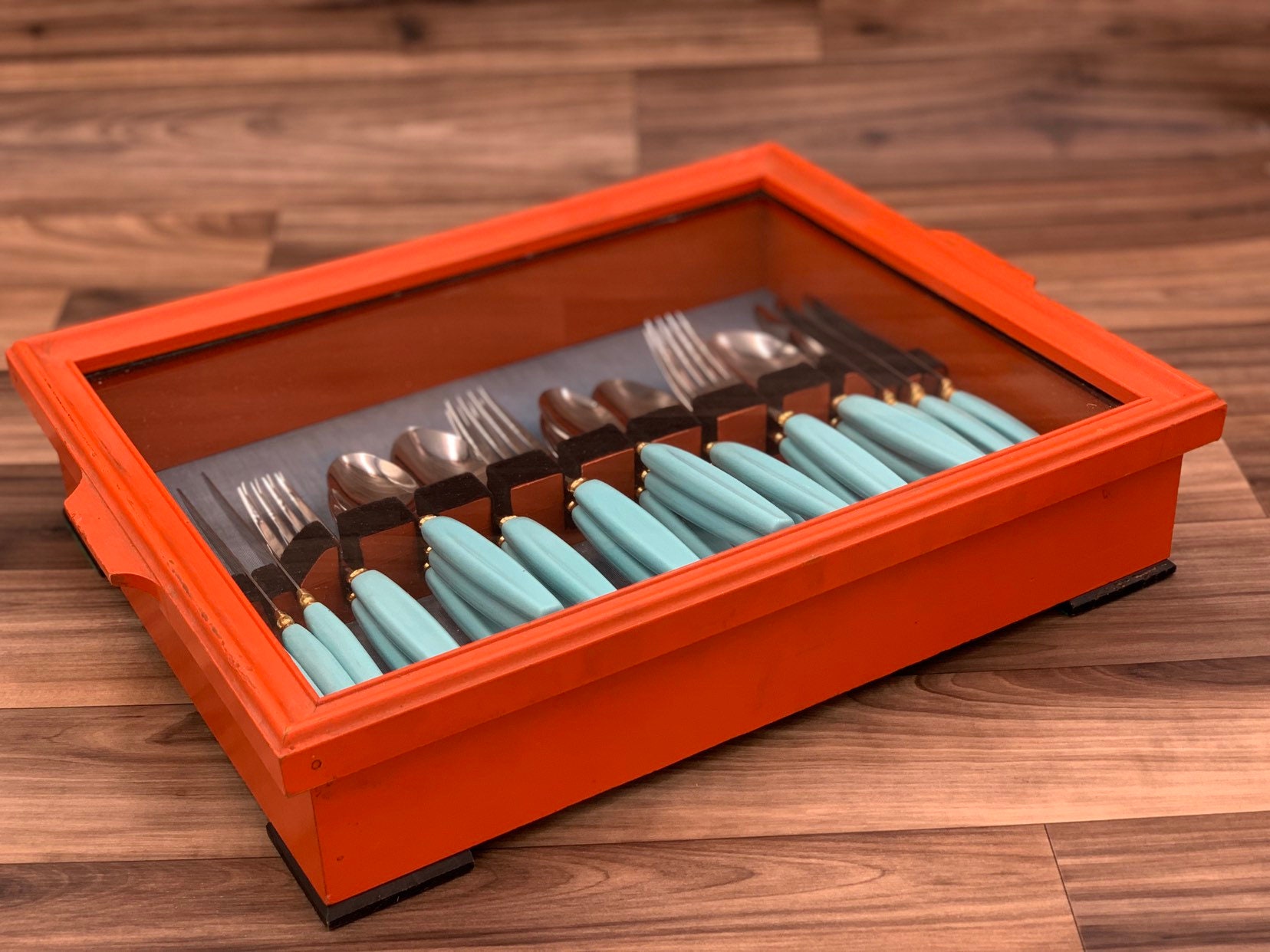 RARE Turquoise Handle Flatware, Table Mate by Imperial, set for 6 ...