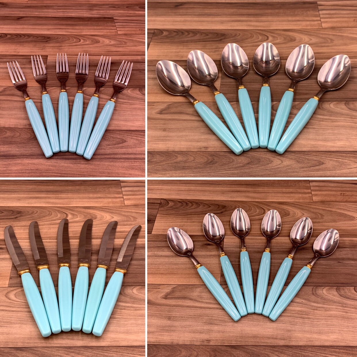 RARE Turquoise Handle Flatware, Table Mate by Imperial, set for 6 ...