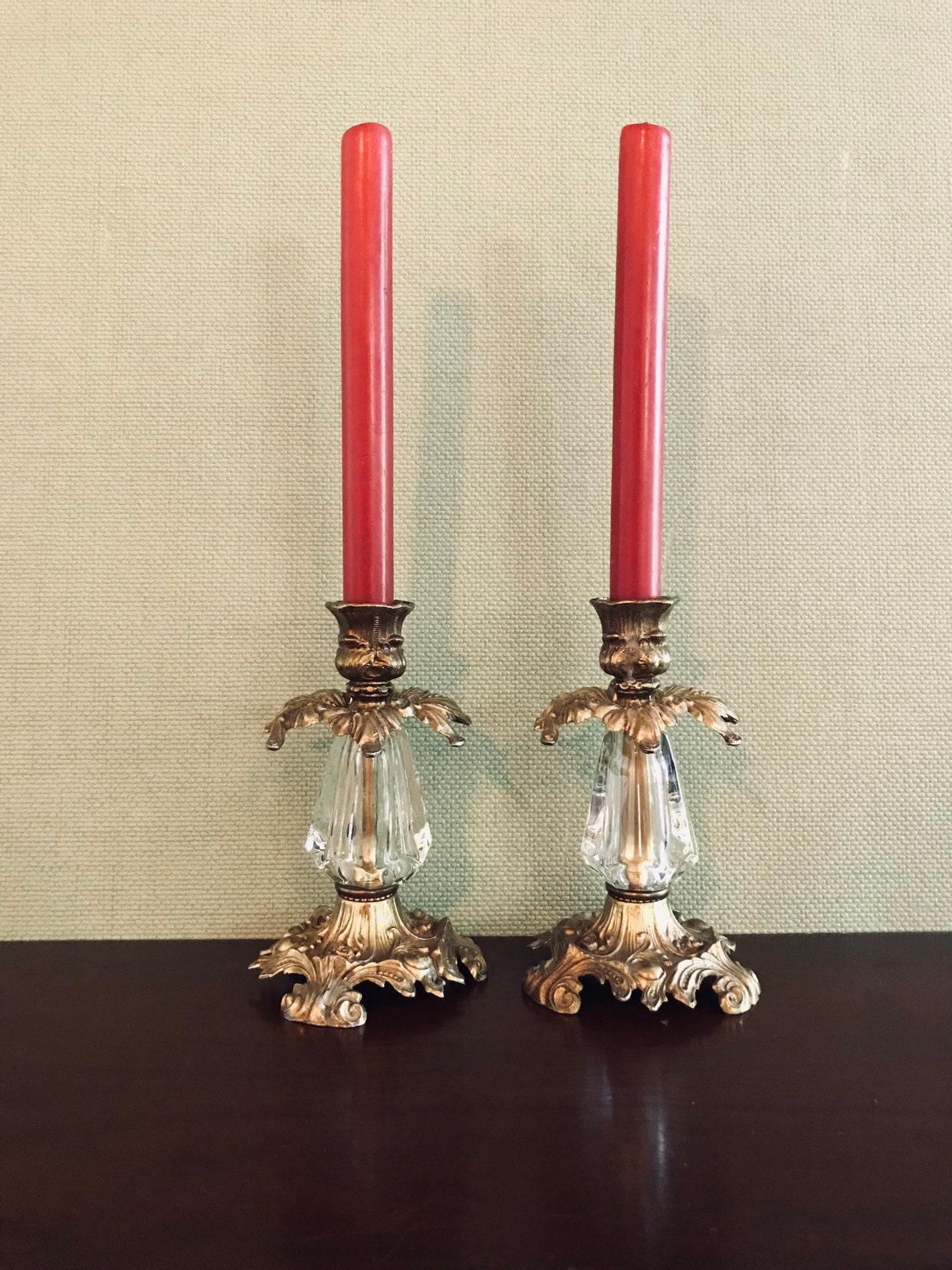 Hollywood Regency candlestick holders, Baroque Style candlestick holder ...