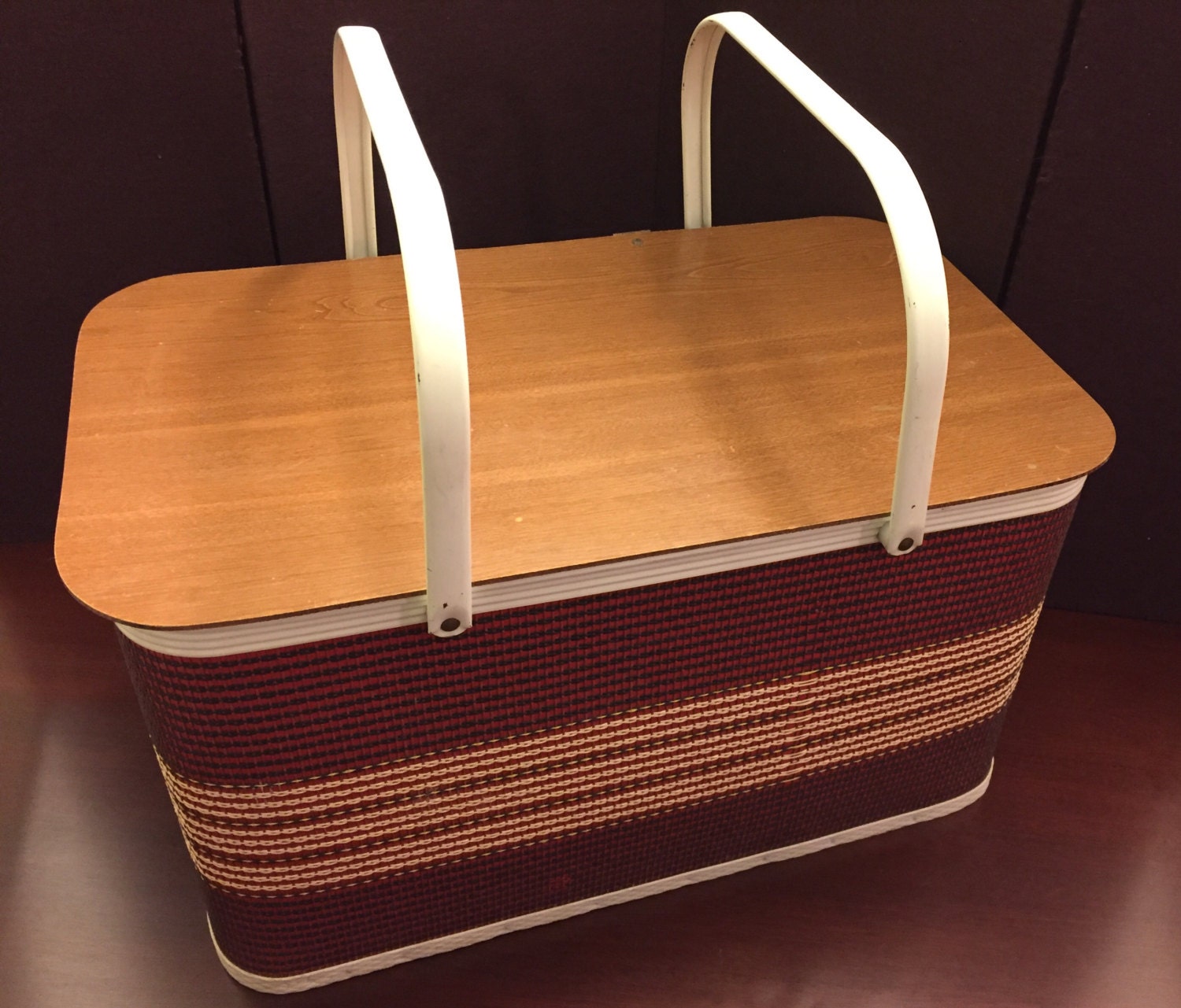 Vintage Basket by Redmon large Storage Basket Woven Wicker Basket in ...