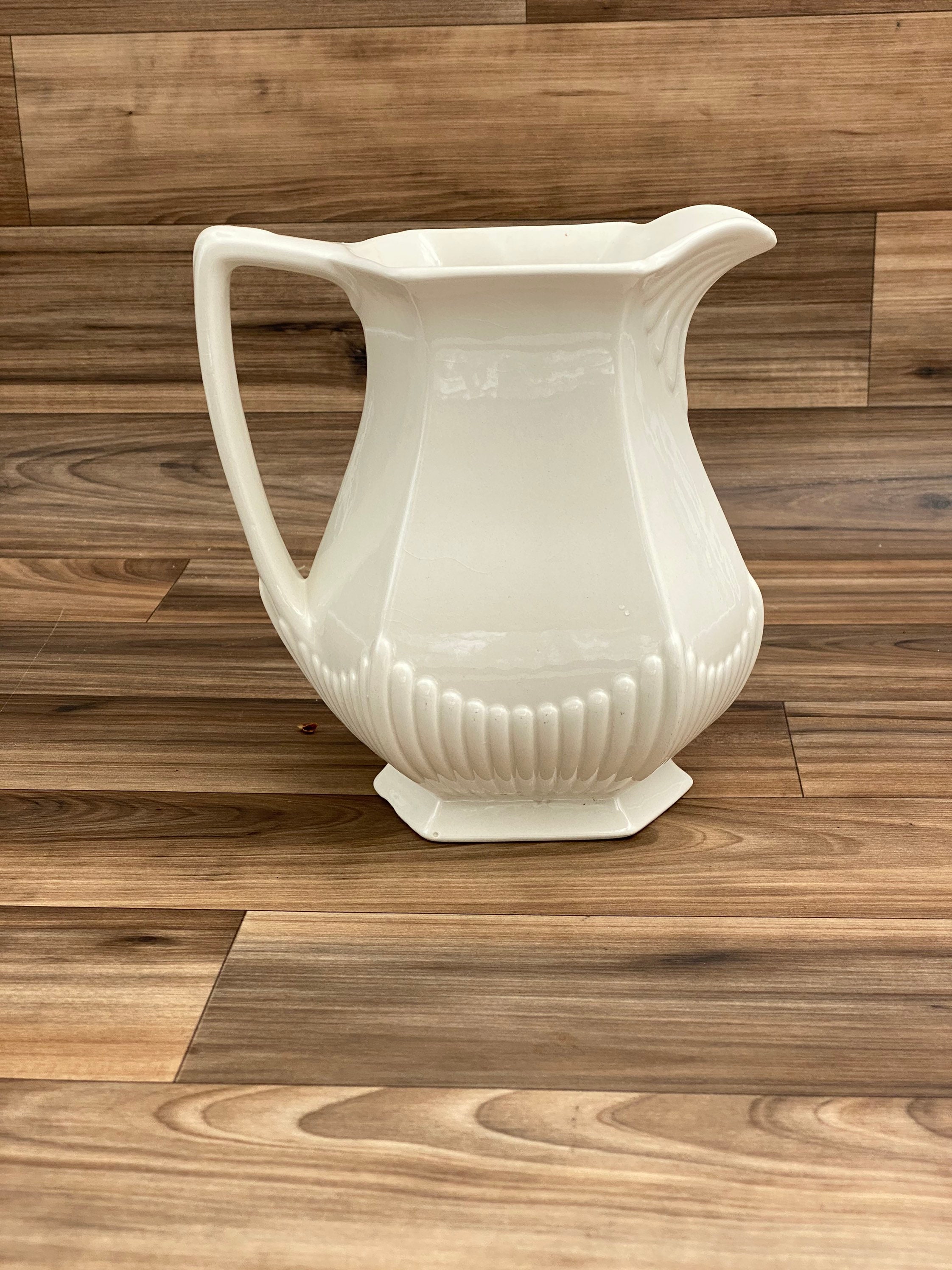 Vintage English Ironstone Pitcher, Empress Pattern Inner Ribbing ...