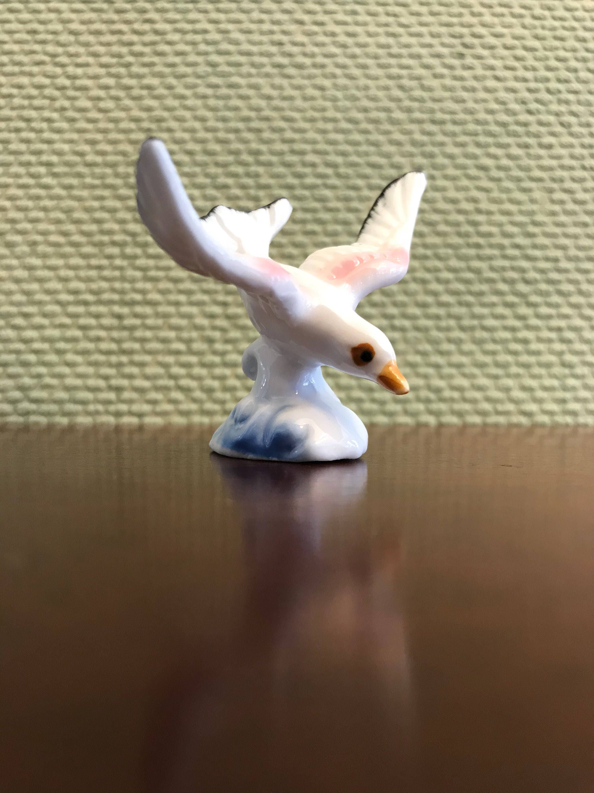 Vintage Seagull figurine, Bone China seagull Figurine, Miniature ...