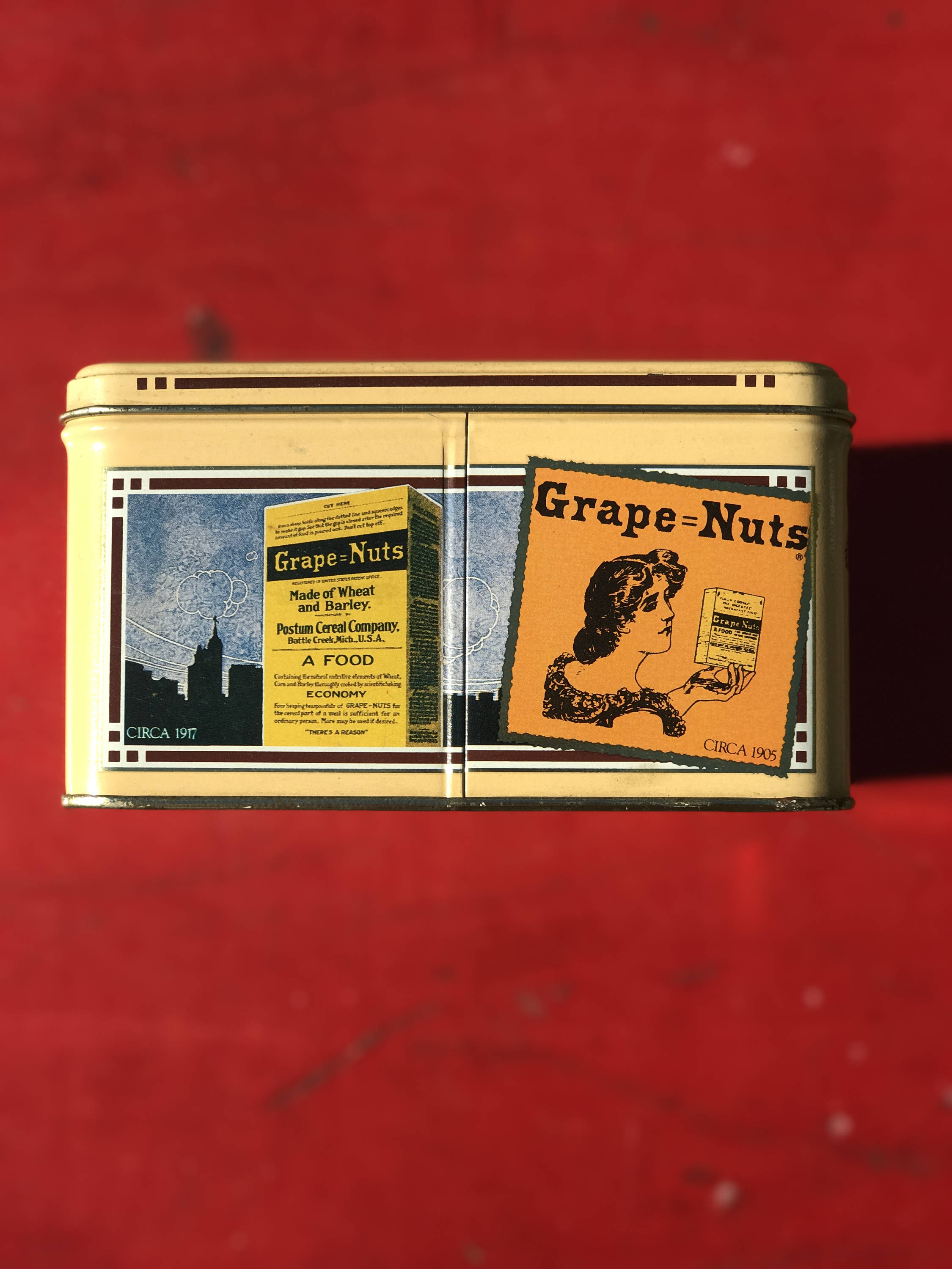 Vintage Post Grape Nuts Tin, Advertising tin, Post cereal Tin ...