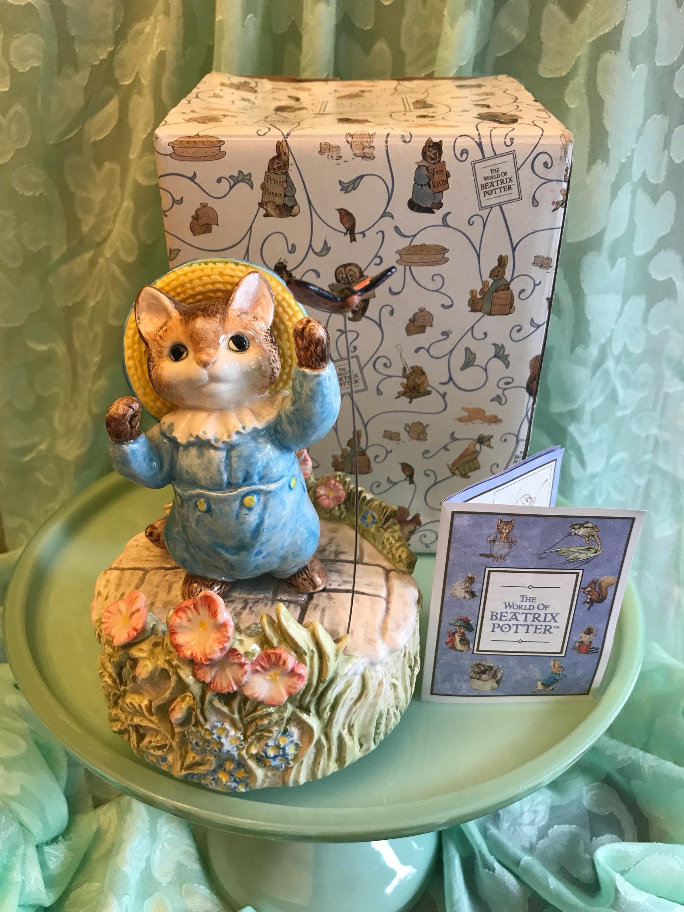 Vintage Beatrix Potter Tom Kitten Music Box, Beatrix Potter Collectible ...