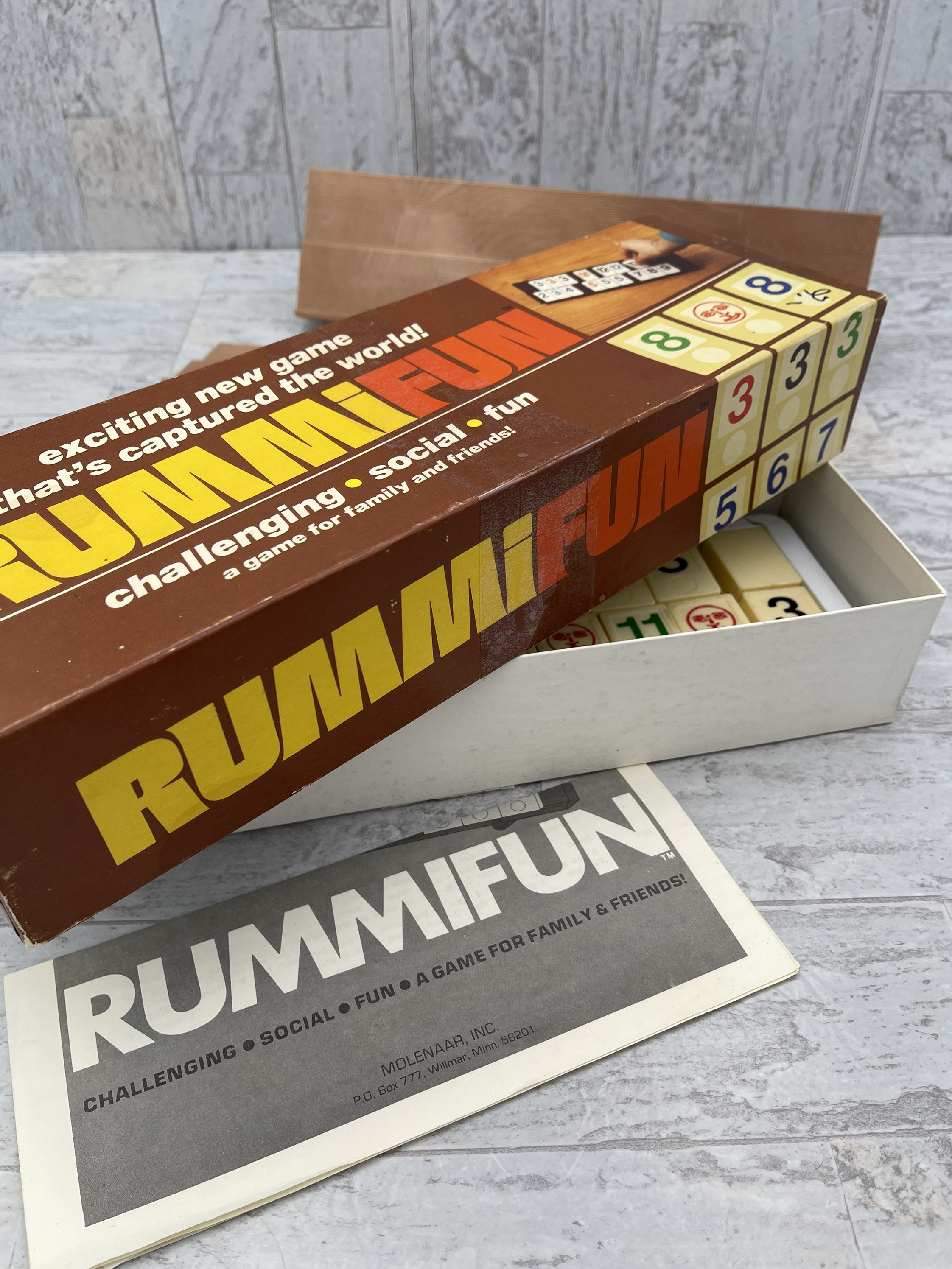 Vintage Rummikub game set, Vintage Rummy tile Game, Rummifun, Game ...