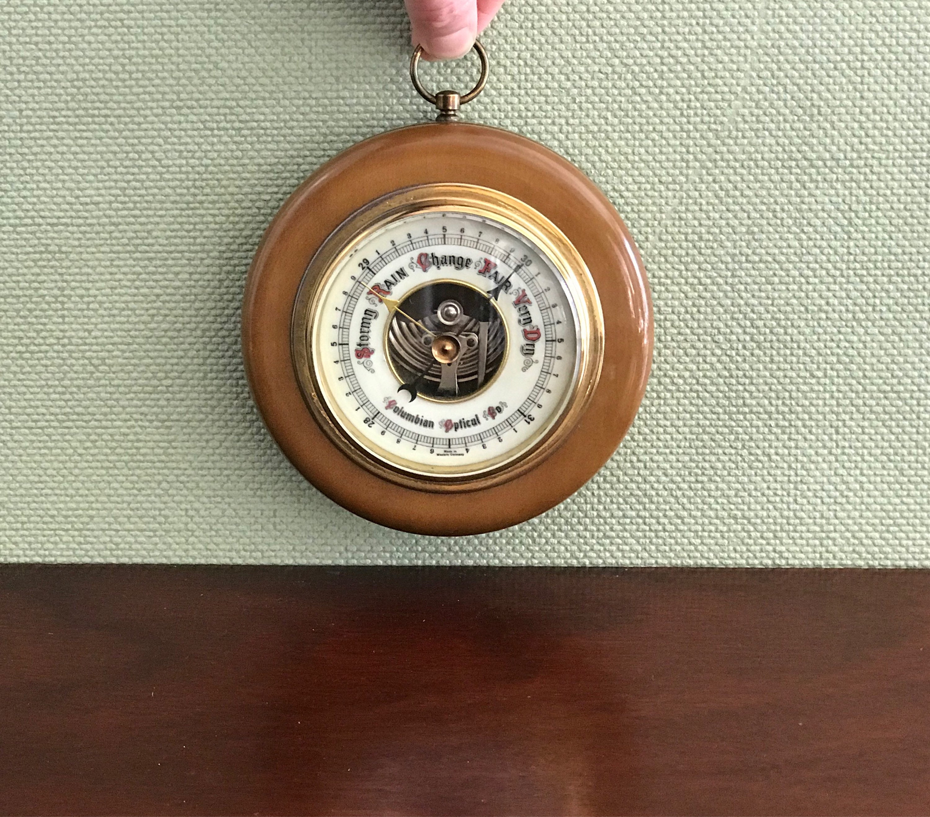 Vintage Barometer, Rare Myrtlewood Barometer, Columbian Optical Co ...