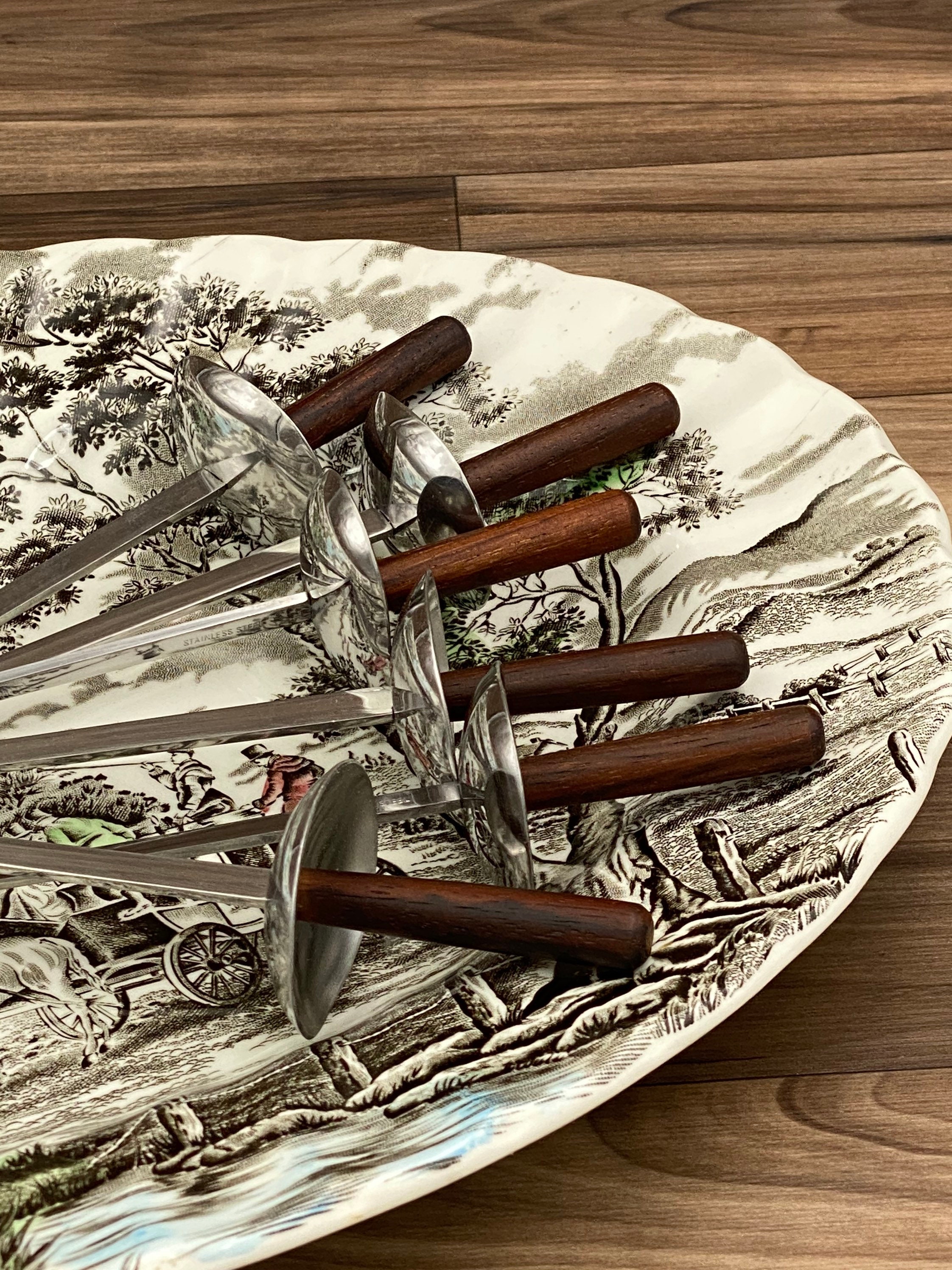 Vintage Sword Shish Kabob Skewers, Appetizer picks, Unique Cutlery set