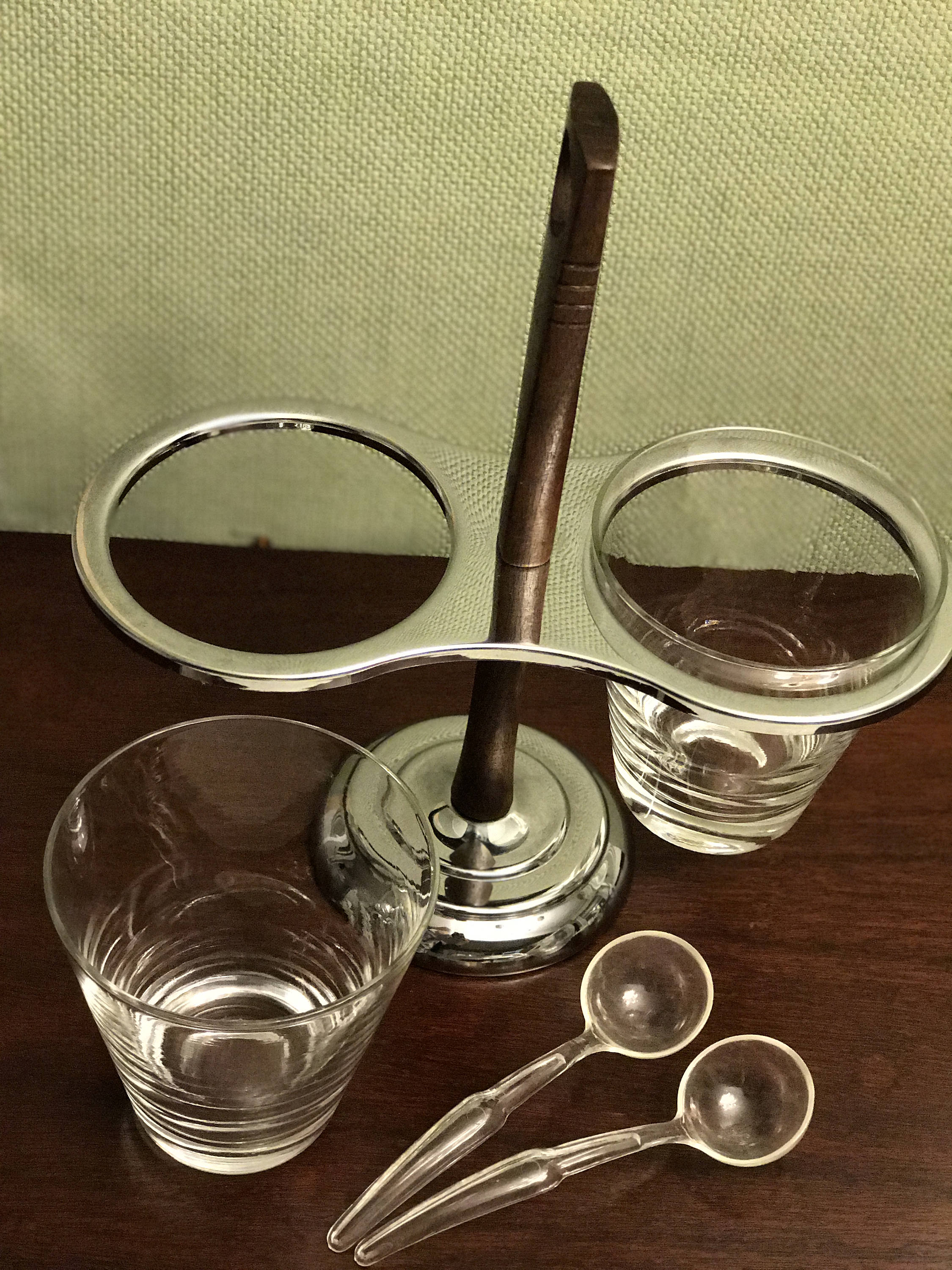 Condiment Set Danish Modern, Lazy Susan Condiment set, Wood Chrome ...