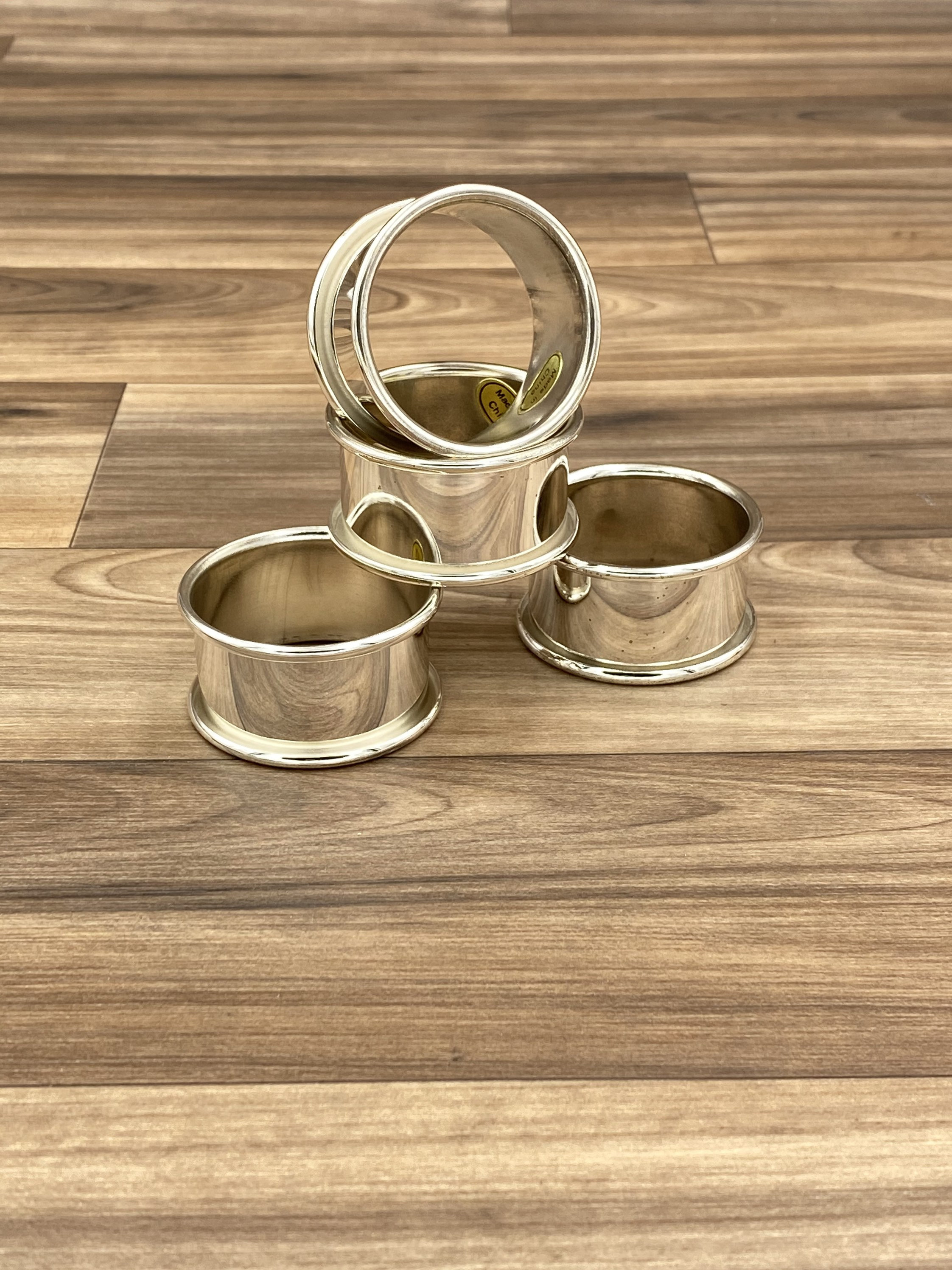 Vintage Silver plated Napkin Rings, Rolled rim Napkin rings, 4 piece ... Vintage Silver plated Napkin Rings, Rolled rim Napkin rings, 4 piece ...