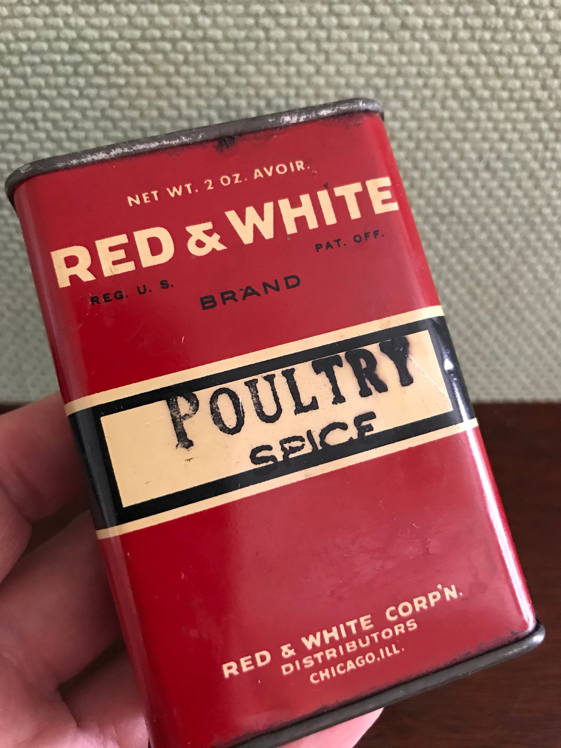 Vintage Red and White Spice Tin, Poultry Spice Tin, Collectible Spice ...