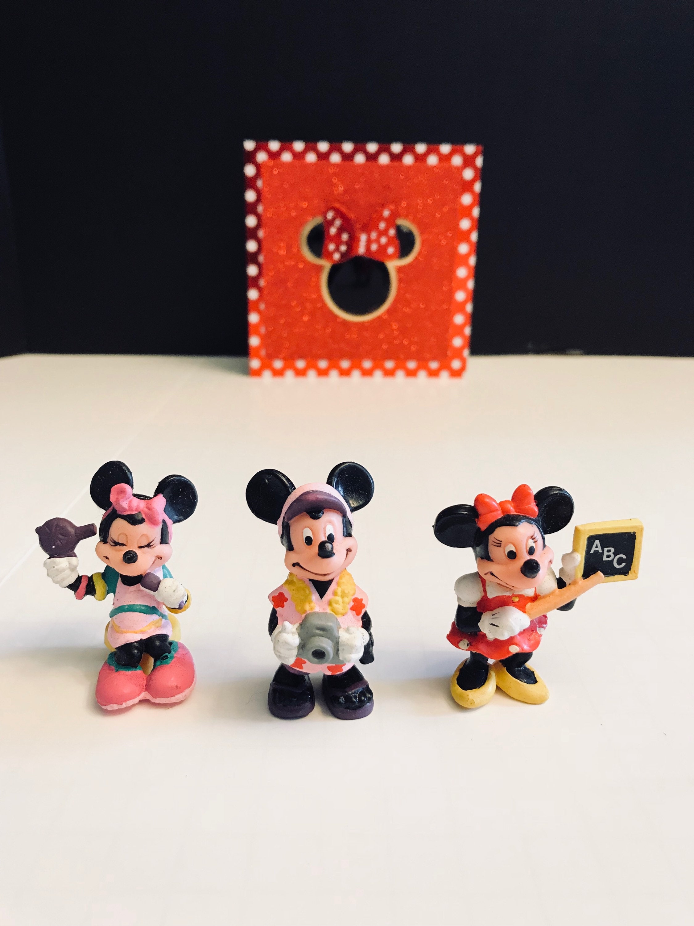 Minnie Mouse miniatures set, Vintage Minnie Mouse Figurines, Disneyana ...