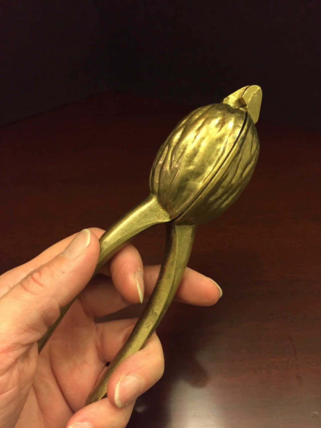 Vintage Walnut shaped Nutcracker made of solid Brass, Collectible ...