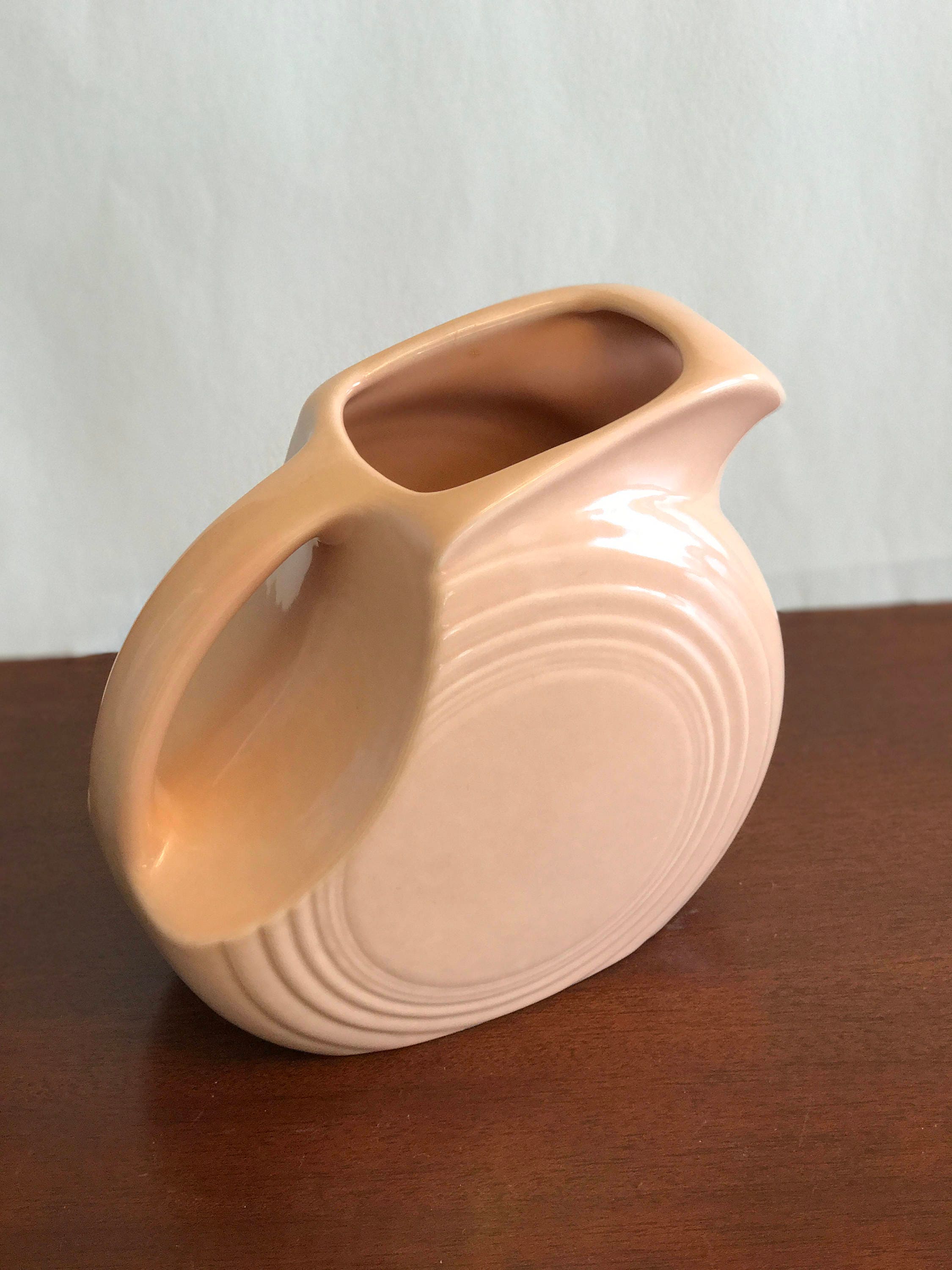 Fiesta Ware Pitcher Vintage Apricot Disc Pitcher Homer Laughlin China ...